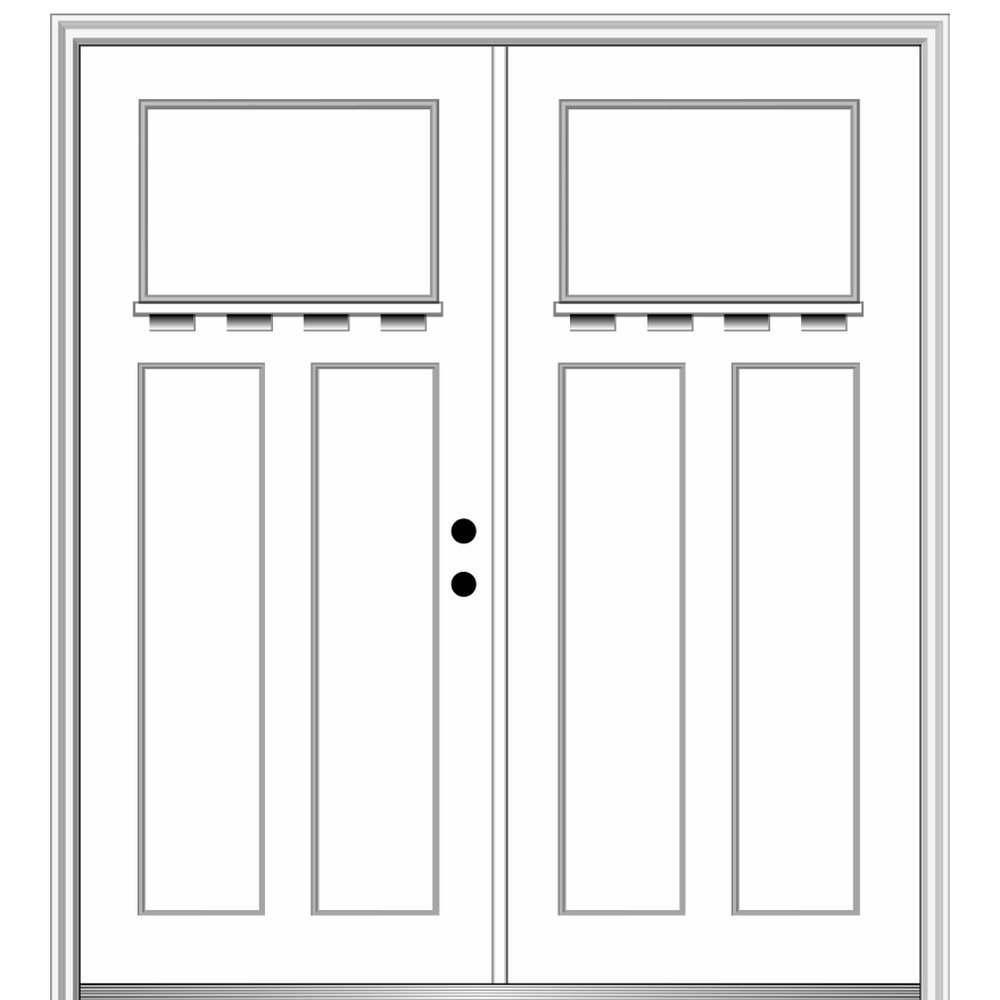 MMI DOOR Craftsman Ready to Install Fiberglass Prehung Front Entry Door ...