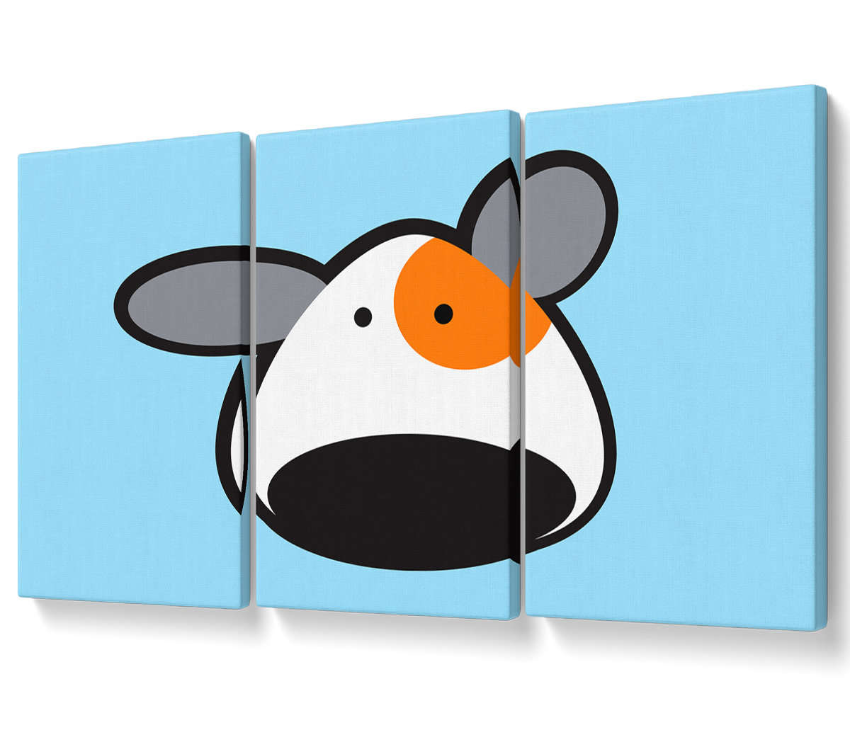 Happy Larry Spot The Dog Baby Blue Canvas 3 Panel Set | Wayfair.co.uk