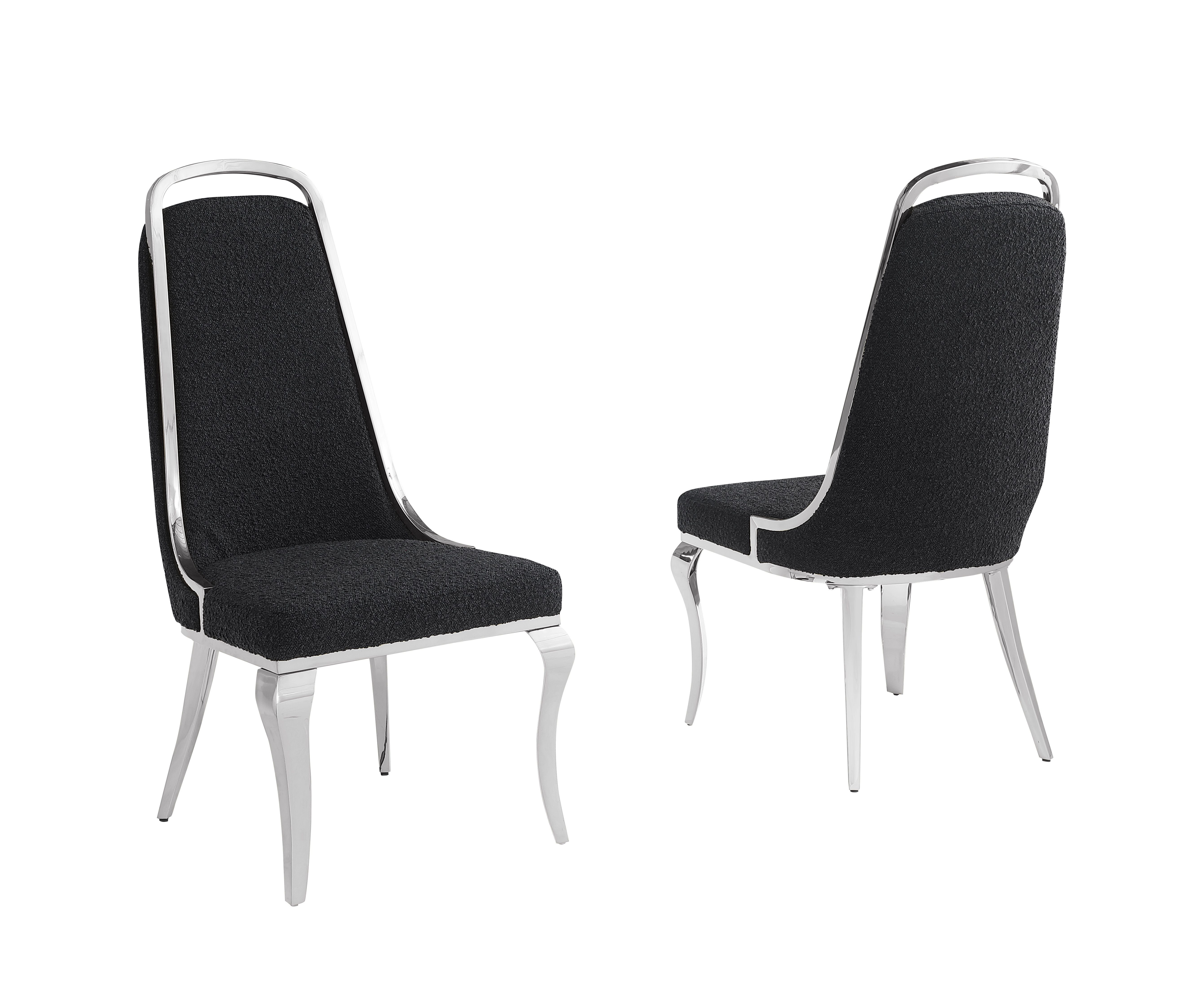 Orren Ellis High Class Boucle Fabric Side Chairs With Frame | Wayfair
