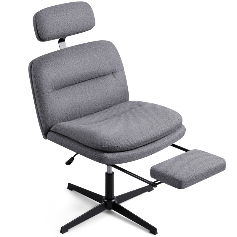 Ebern Designs Partia Ergonomic Swivel Office Task Chair with Footrest ...