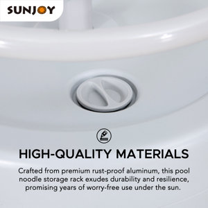 Sunjoy Pool Noodle Storage Rack Extra Large Rust-Proof Aluminum ...