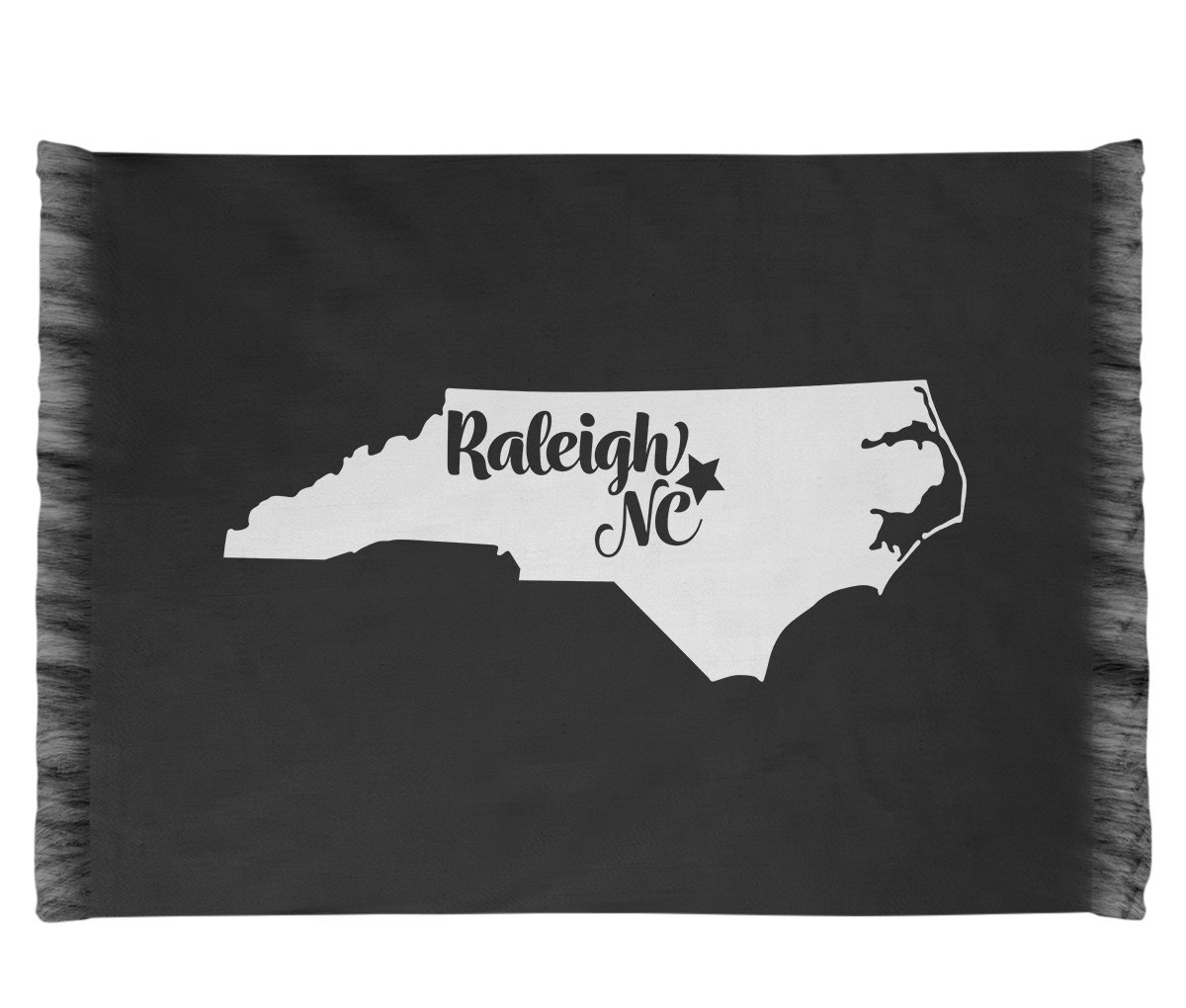East Urban Home Raleigh North Carolina Black Area Rug | Wayfair