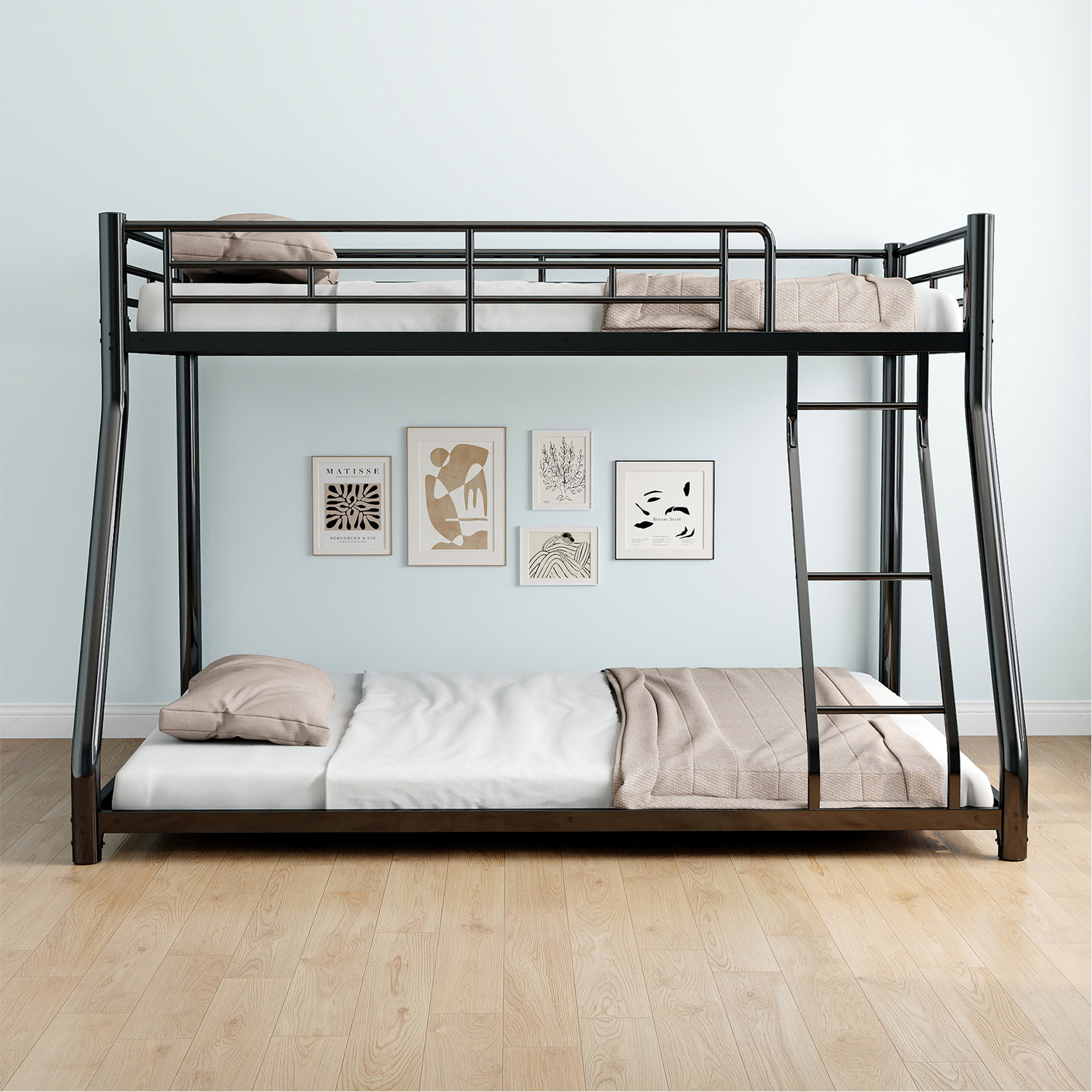 Latitude Run® Metal Bunk Bed, Heavy Duty Metal Bunk Bed Frame, Bunk Bed ...