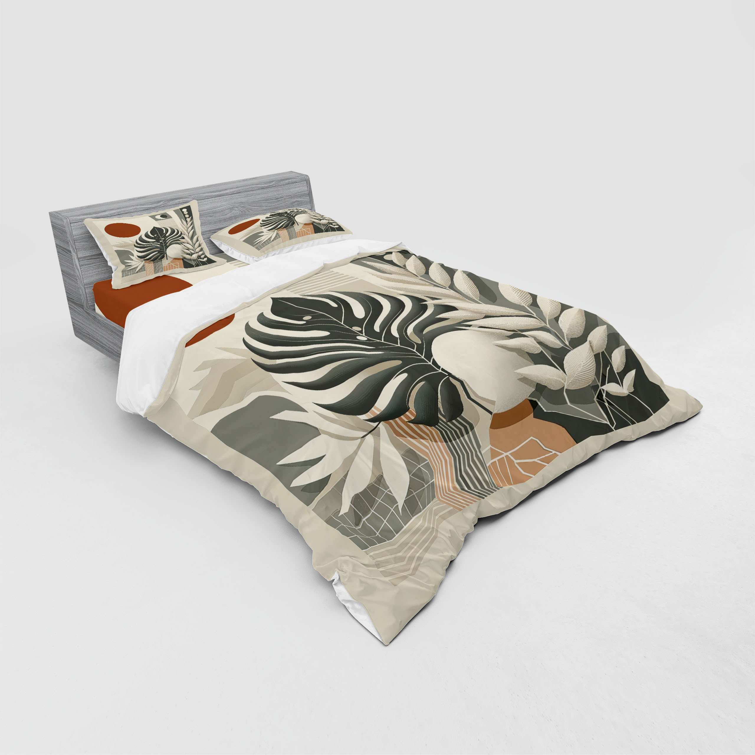 Ambesonne Monstera Bedding Set & Cinnamon Pale Sage Green - Wayfair Canada