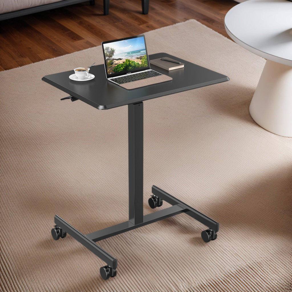 Ebern Designs Adjustable Mobile Desk With Lockable Wheels – Heavy-Duty ...