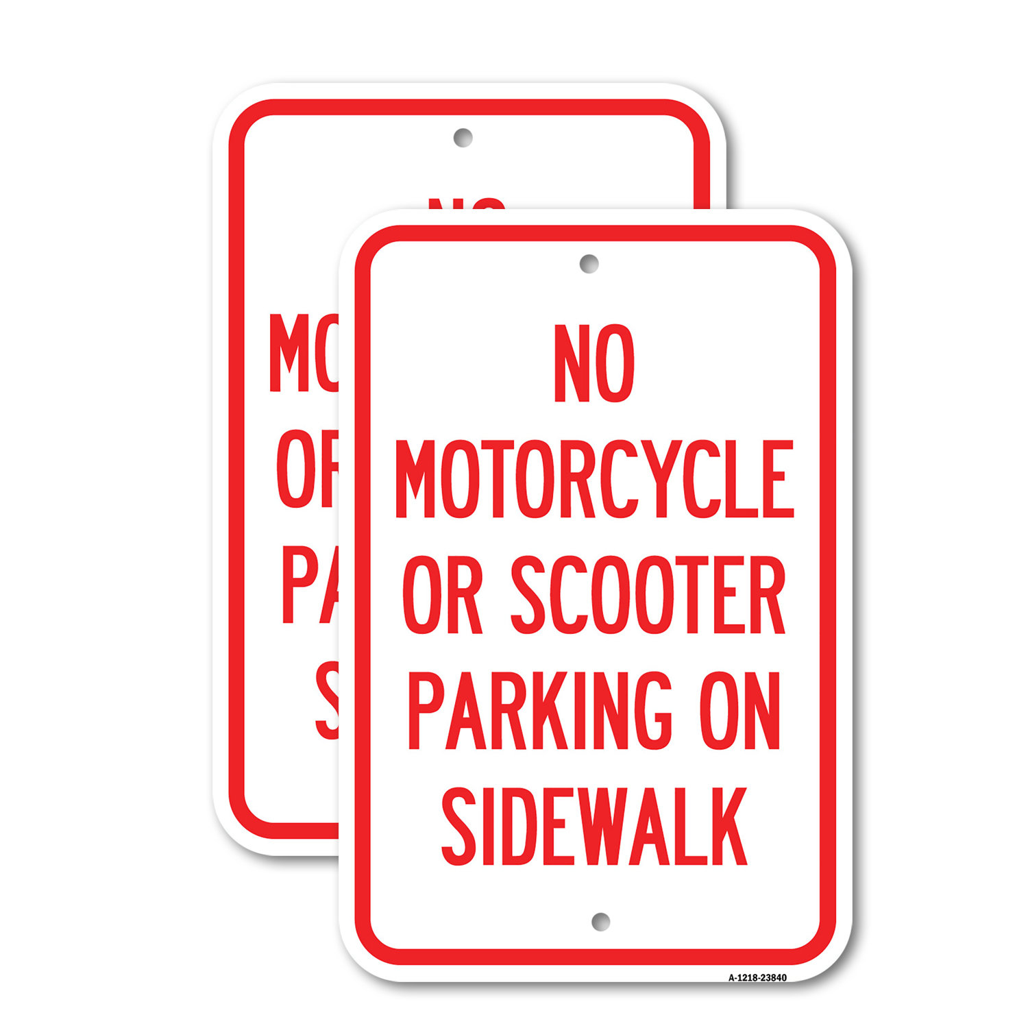 SignMission No Motorcycle or Scooter Parking on Sidewalk Aluminum Sign ...