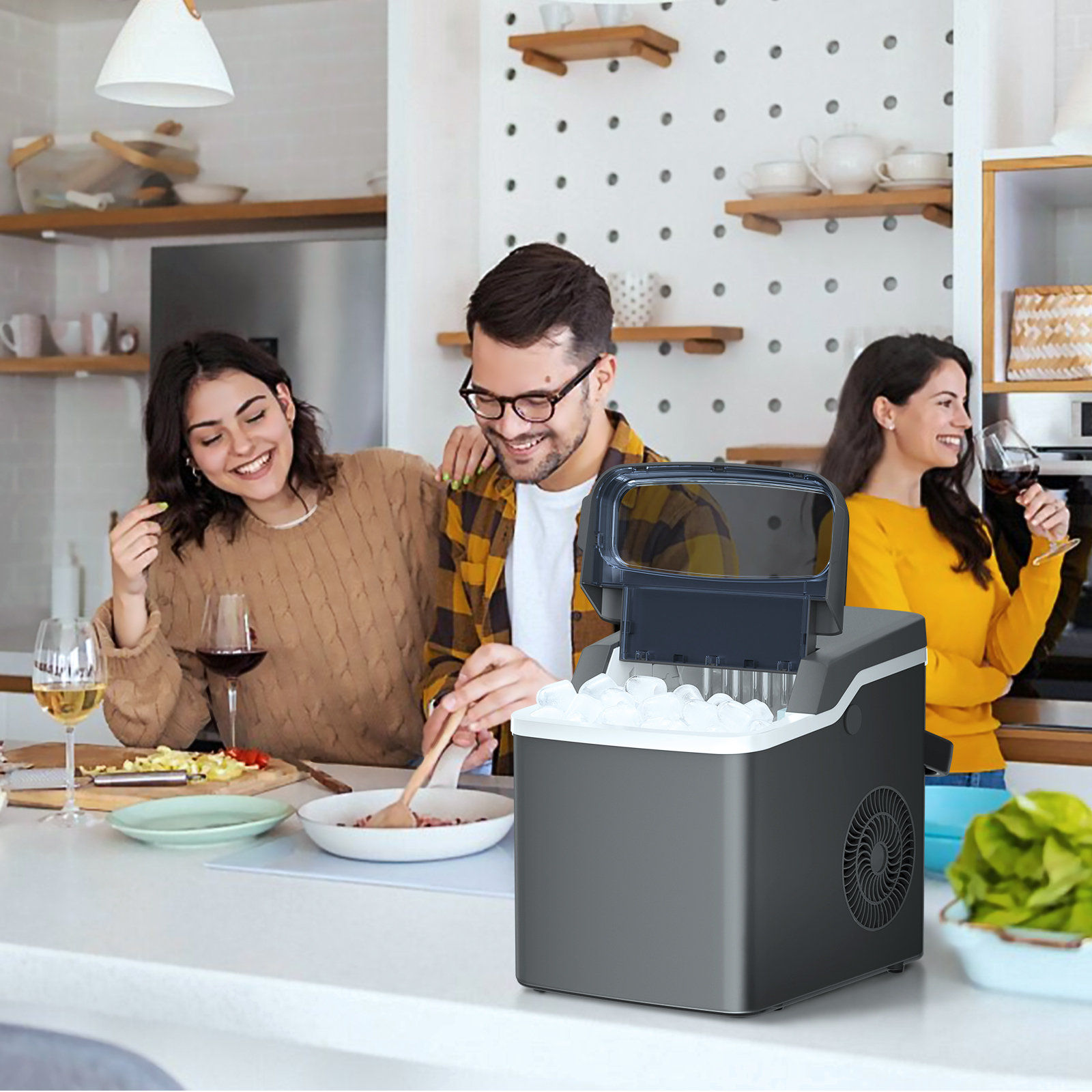 Antarctic Star 26 lb. Daily Ice Maker Countertop, Transparent Lid， Auto ...