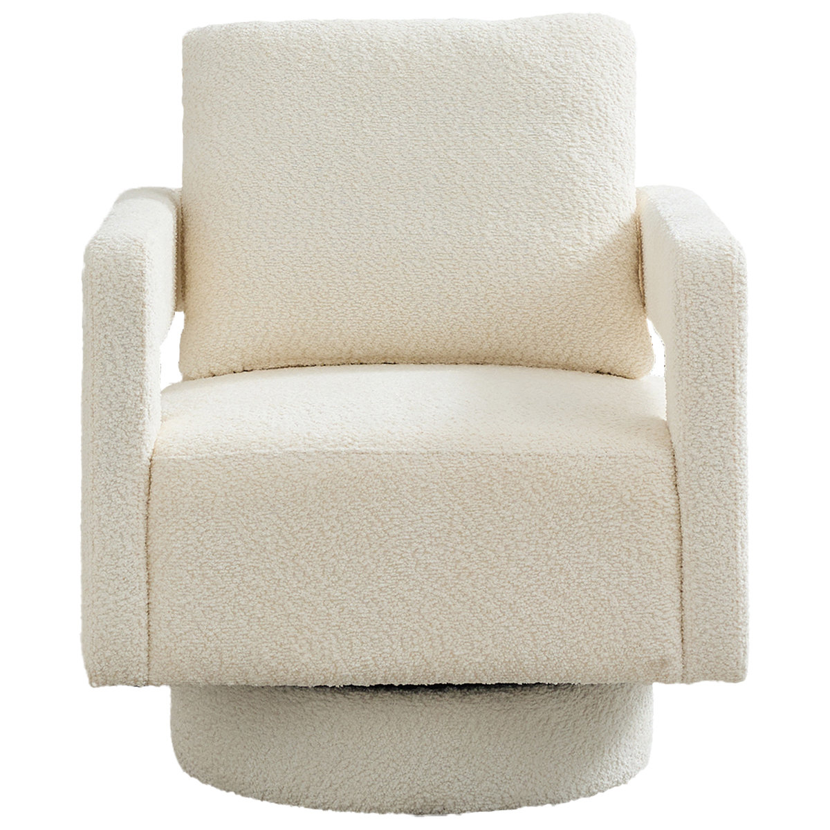 JIEFUBEILA Boucle Upholstered Swivel Accent Chair Arm Chair Living Room ...