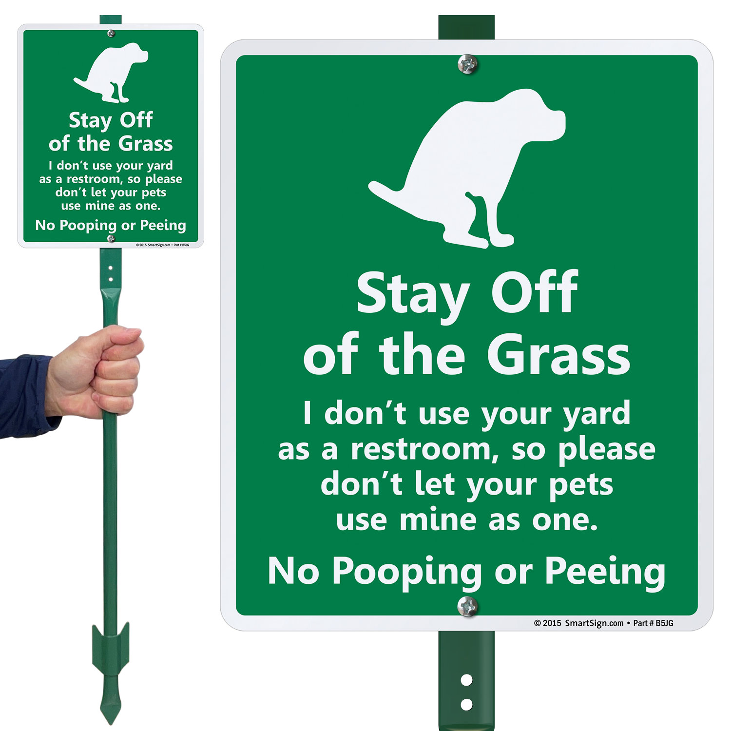SmartSign Drôle «Stay Off Of The Grass» et ensemble de piquets ...