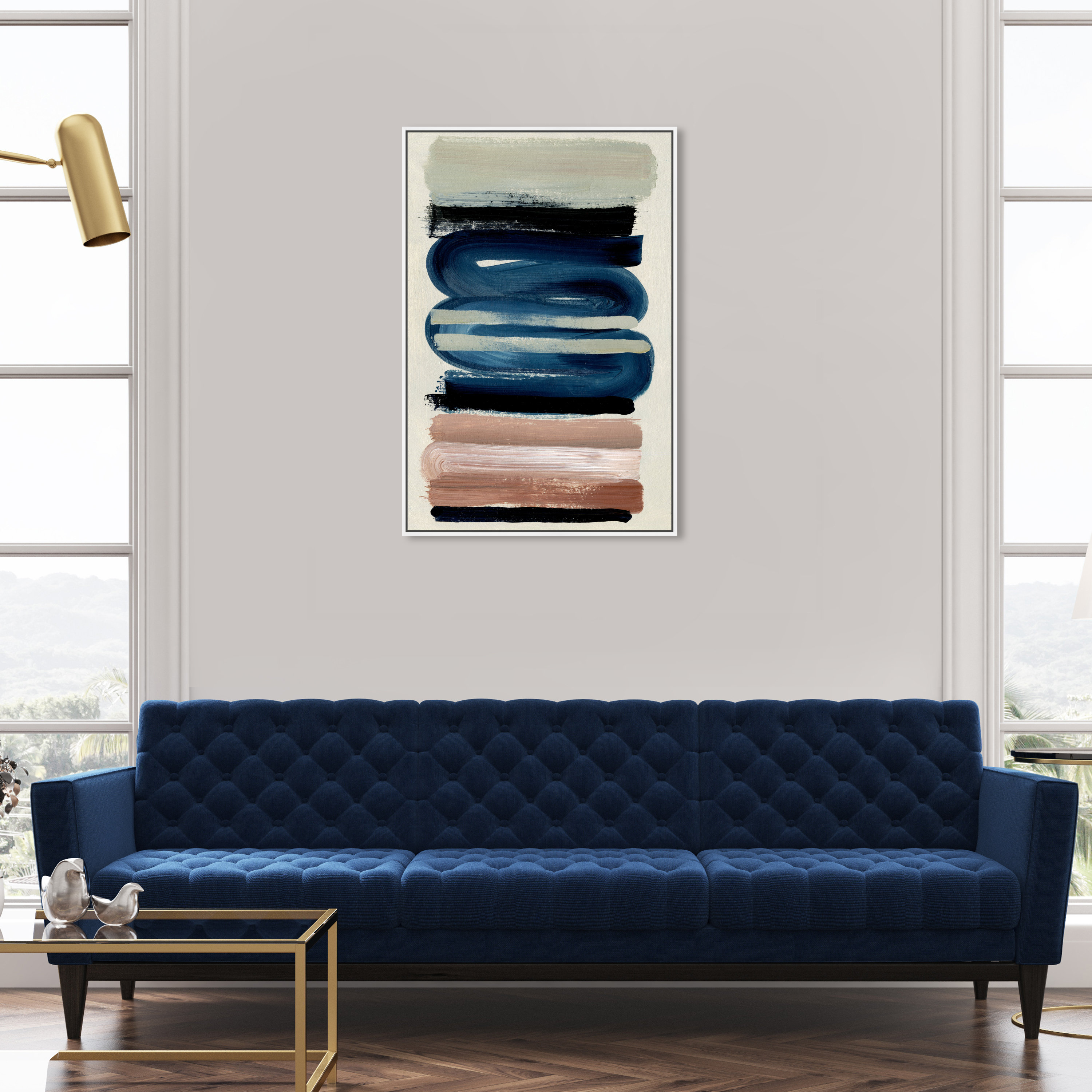 Wade Logan® Blue And Black Abstract Paint Brush 'Naturals' Framed ...