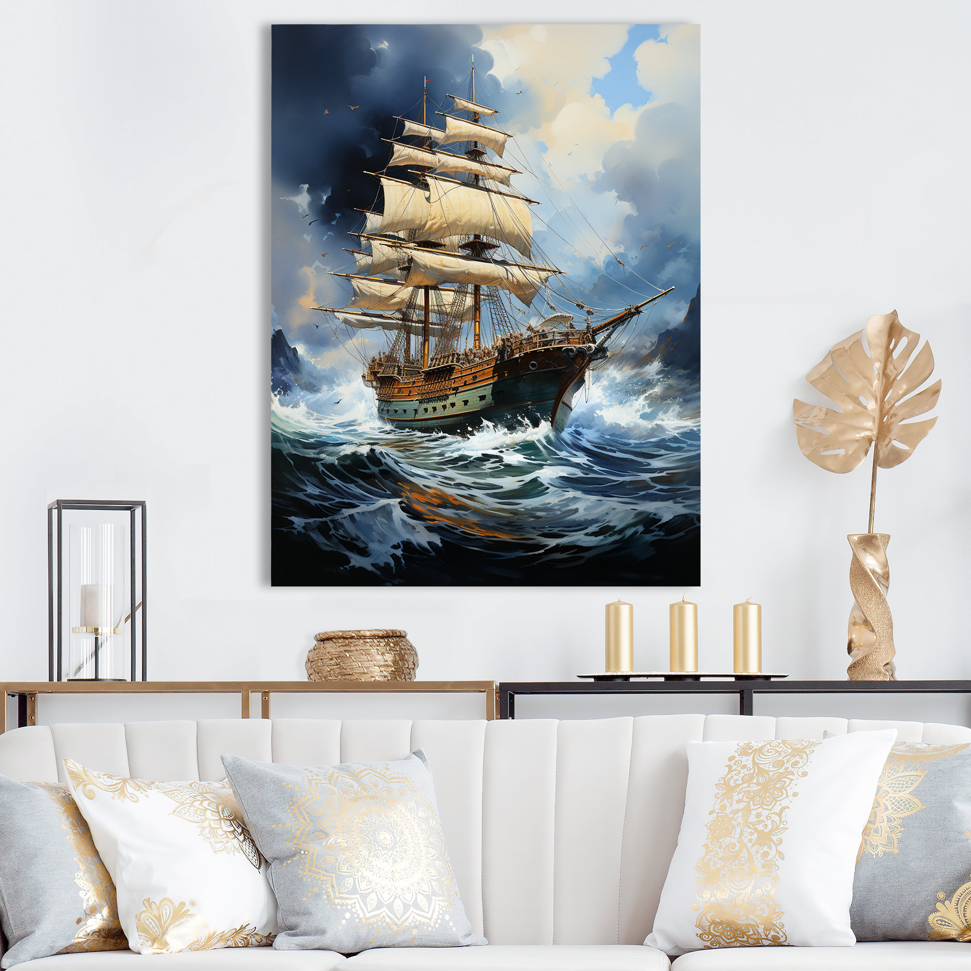 Breakwater Bay Pirates Ghost Ship - Pirate Canvas Art Print - Wayfair ...