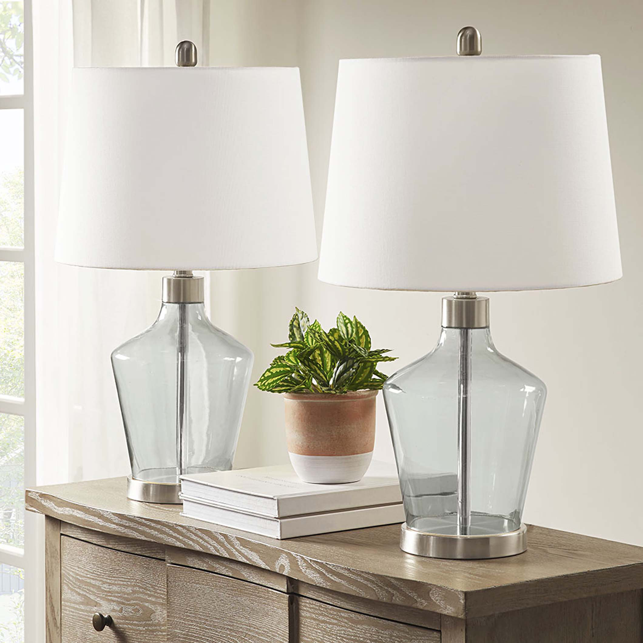 Hokku Designs Harmony Angular Glass Table Lamp, Set of 2 | Wayfair