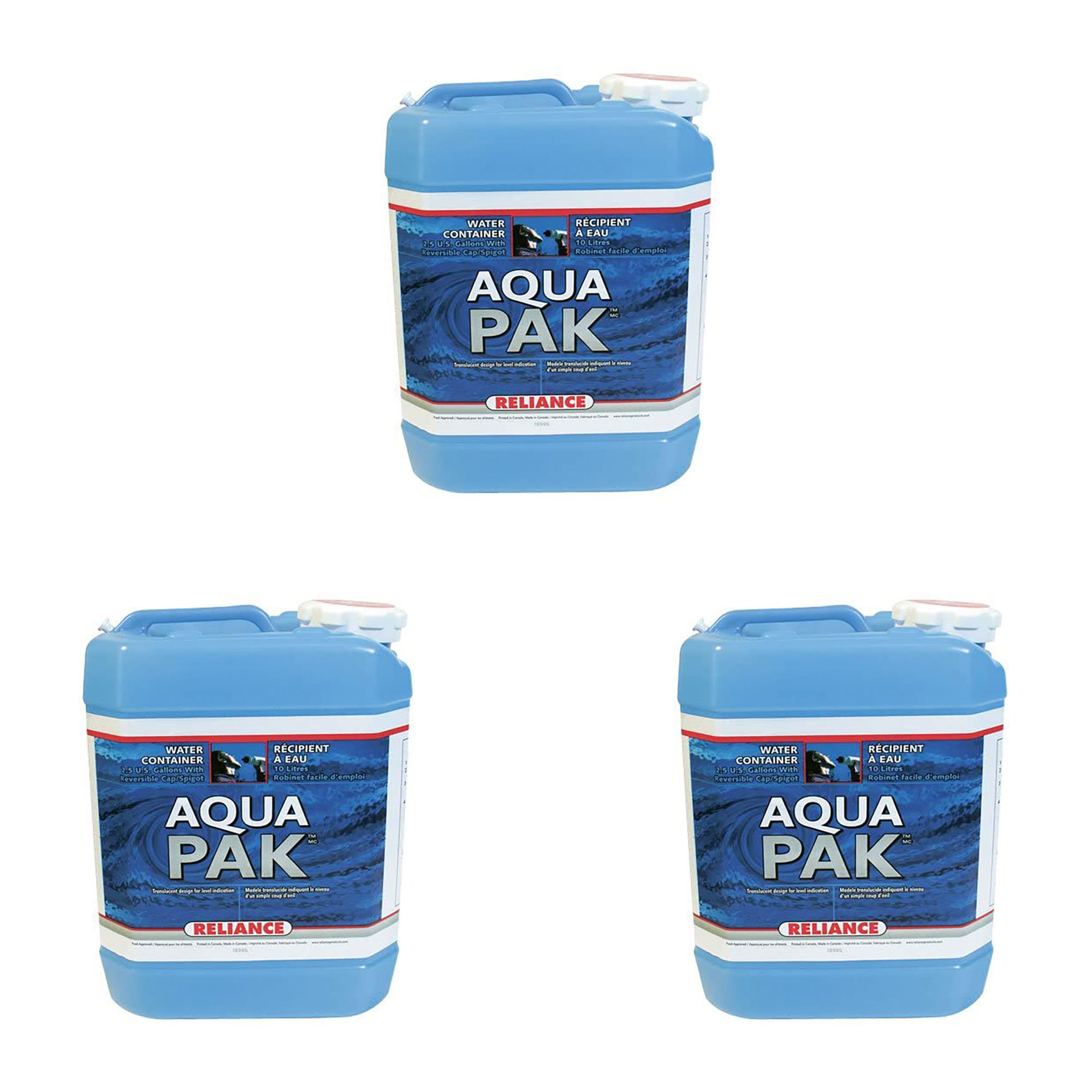 Reliance Products Aqua-Pak 2.5 Gal. Plastic Water Container Storage Jug ...
