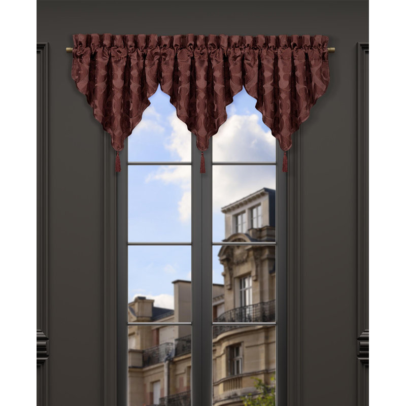 Five Queens Court La Grande Maroon Window Ascot Valance | Wayfair