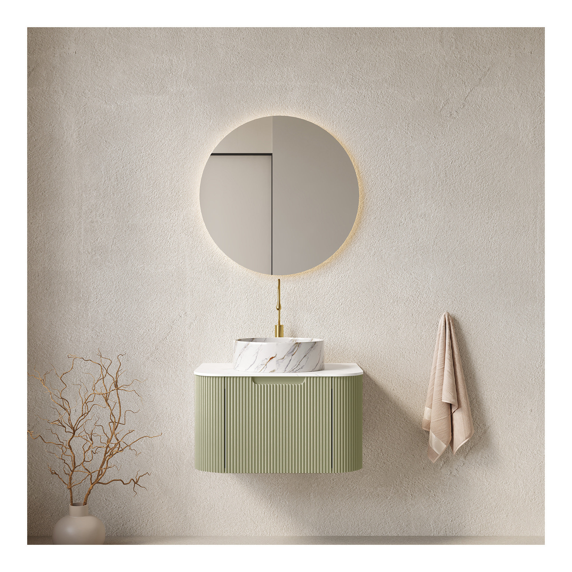 Corrigan Studio® Bathroom Vanity with Sink, Wall-Mounted Floating ...