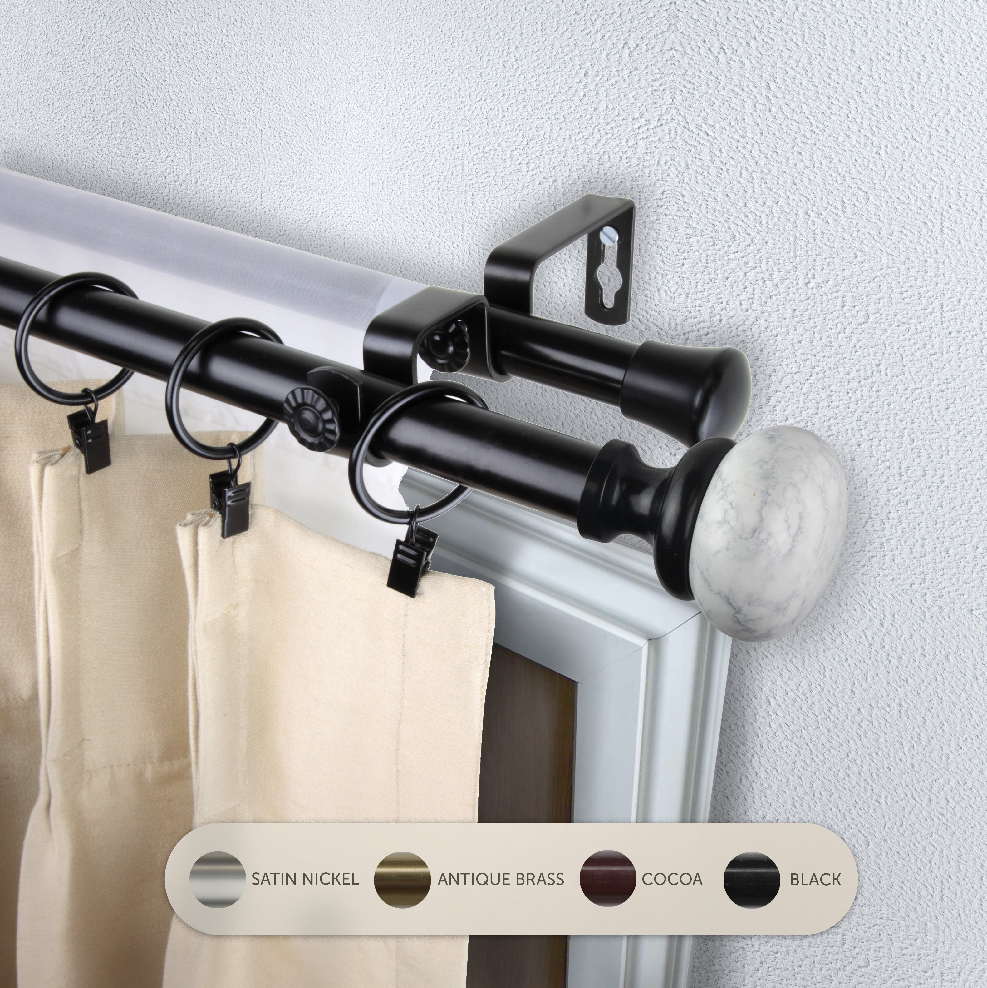 Rod Desyne Merlyn Double Curtain Rod 3/4 Inch Dia | Wayfair