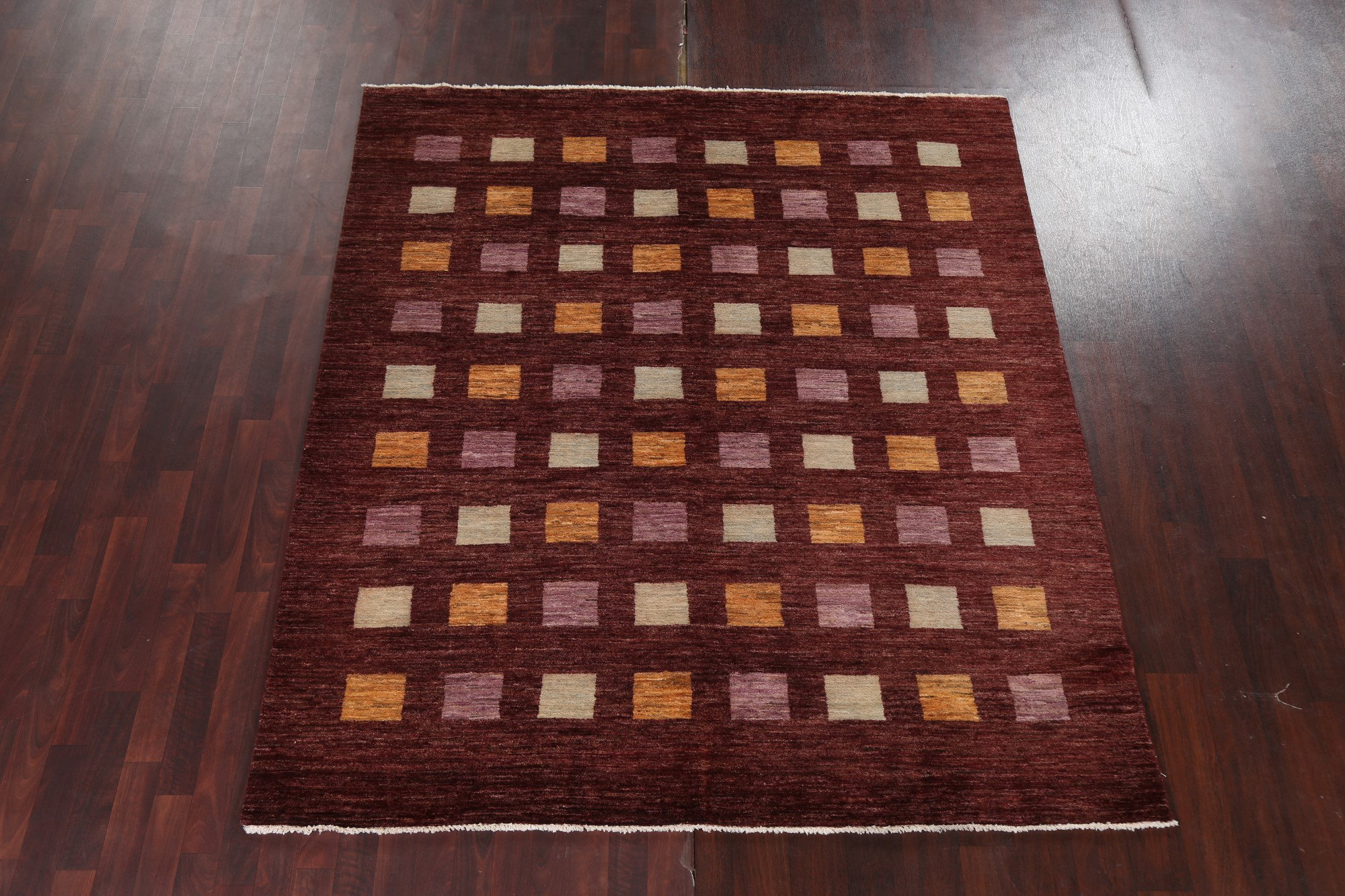 Rugsource Geometric Gabbeh Kashkoli Oriental Area Rug Hand-Knotted 7X8 ...