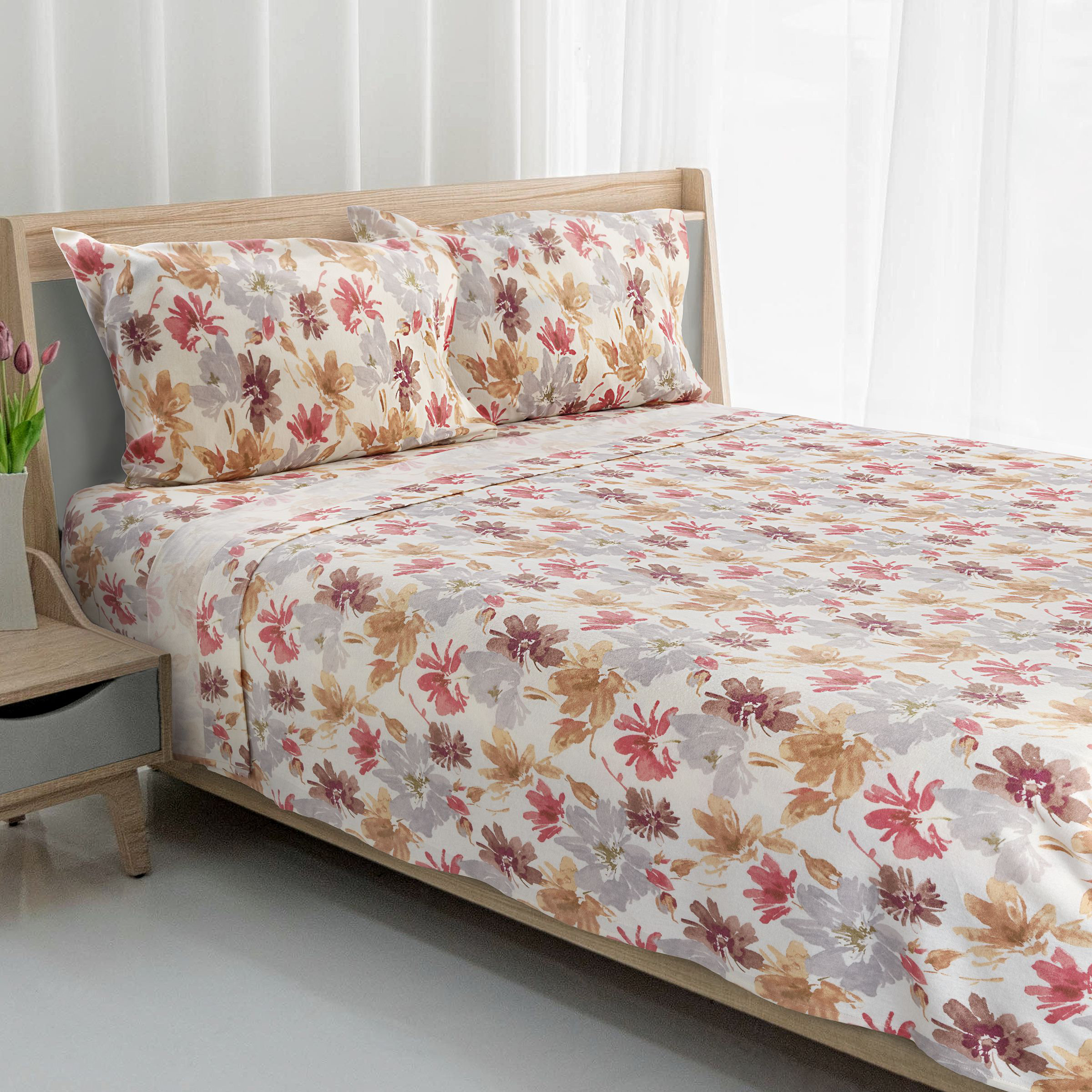 Avanti Linens 3 Piece 150 Thread Count Floral 100% Cotton Case Pack Set ...