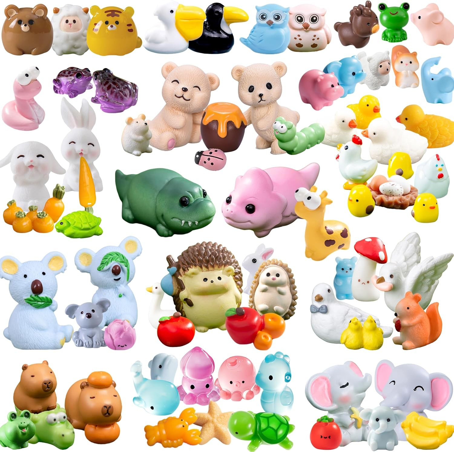 Dakota Fields 100Pcs Various Mini Resin Animals Figurines Miniature ...