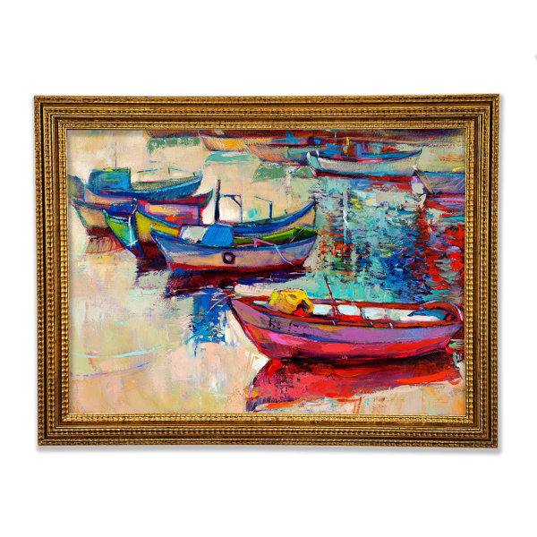 Longshore Tides Colourful Boats On The Water - Single Picture Frame Art ...