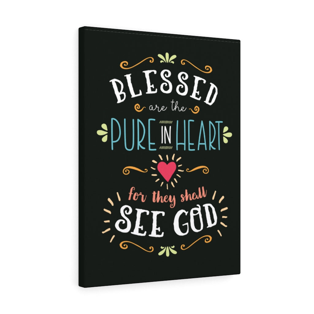 Trinx Pure In Heart Dark Christian Wall Art Bible Verse Print Ready To ...