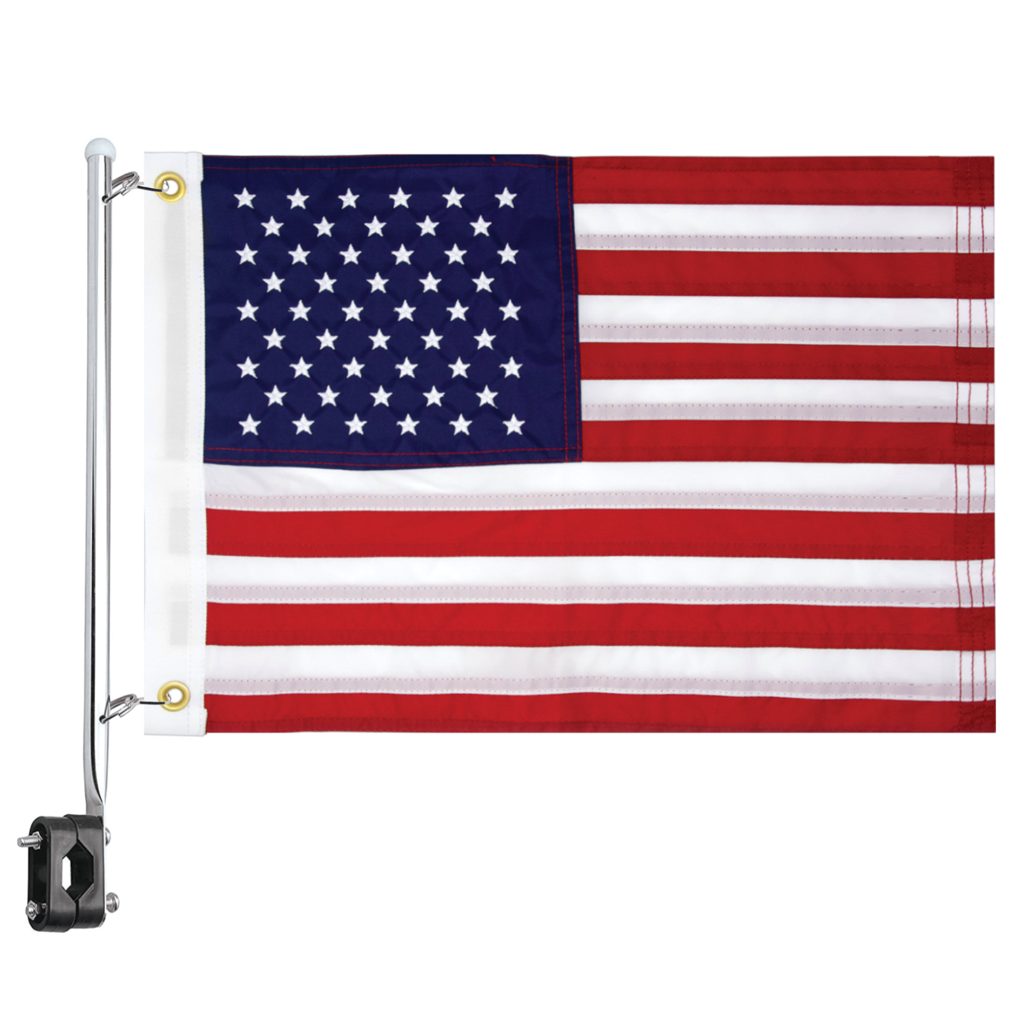 WATSY 12"x18" USA Nylon Flag with Stainless Steel Adjustable Rail Mount ...
