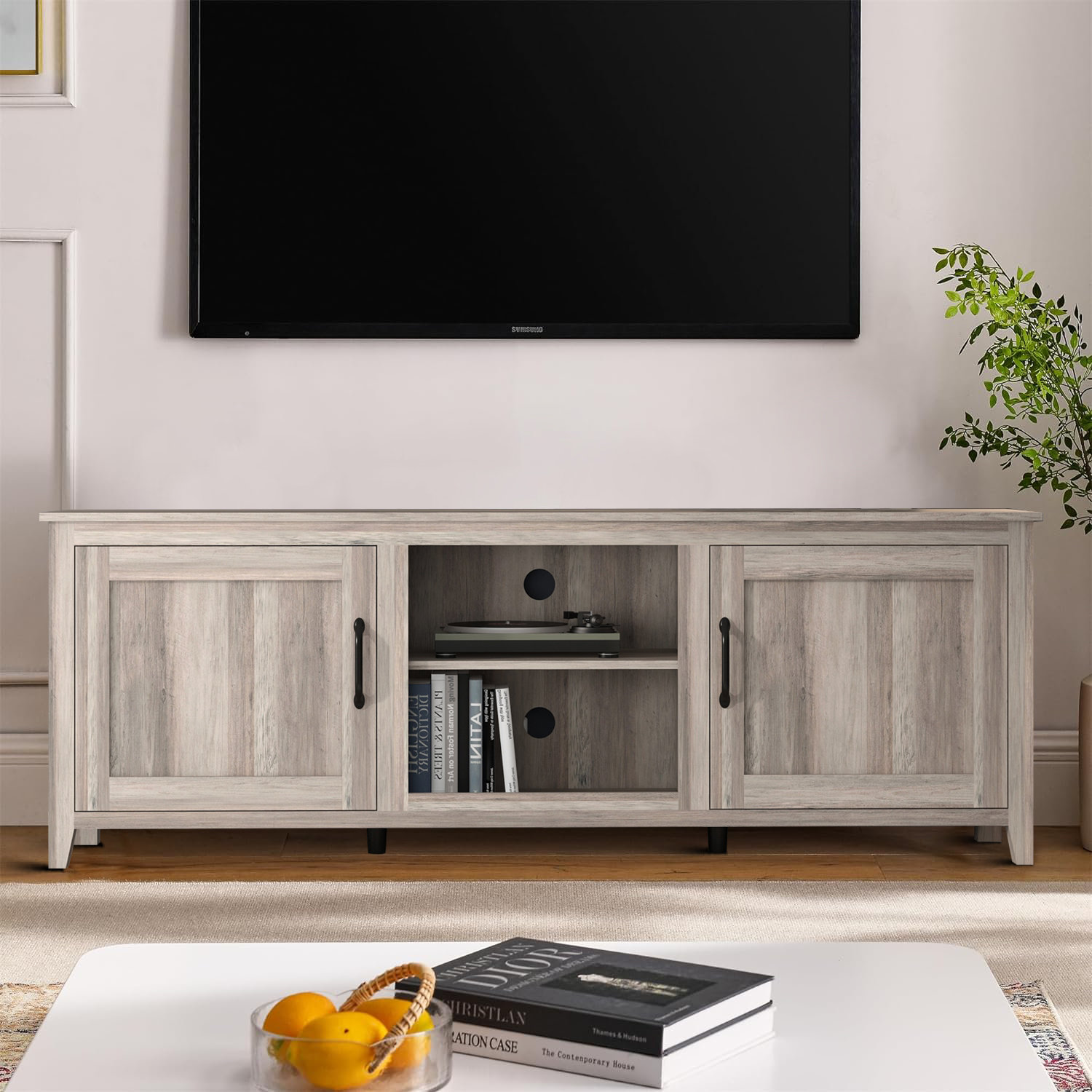 Gracie Oaks Albanne Vintage Style 70.09'' Media Console with Wire ...
