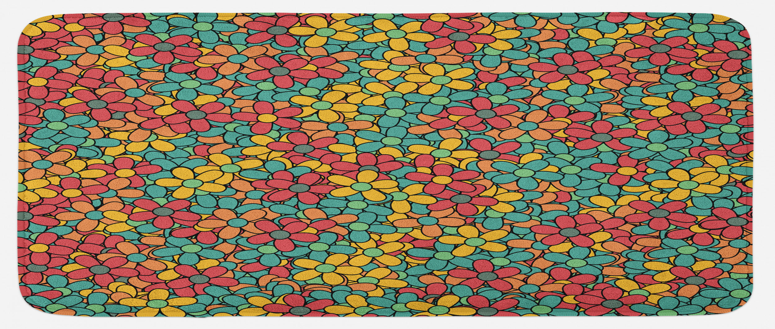 East Urban Home Gerber Daisy Kitchen Mat | Wayfair