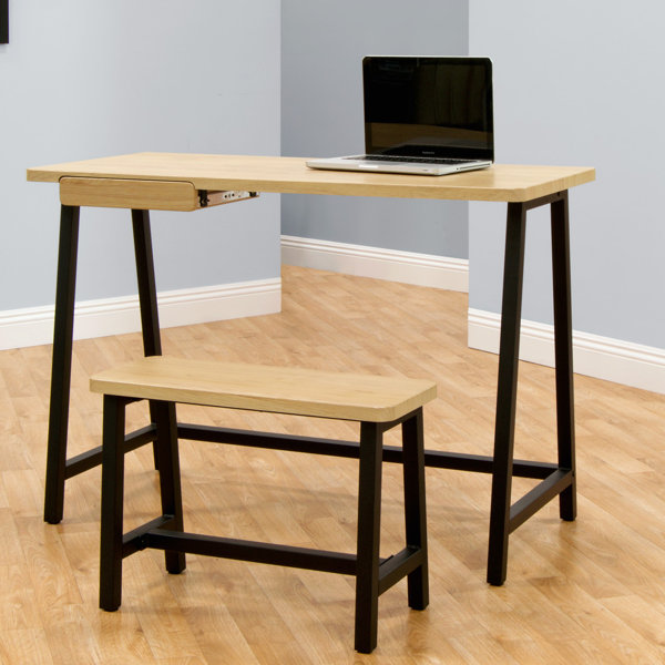 Gracie Oaks Theta Solid Wood Desk and Chair Set & Reviews | Wayfair