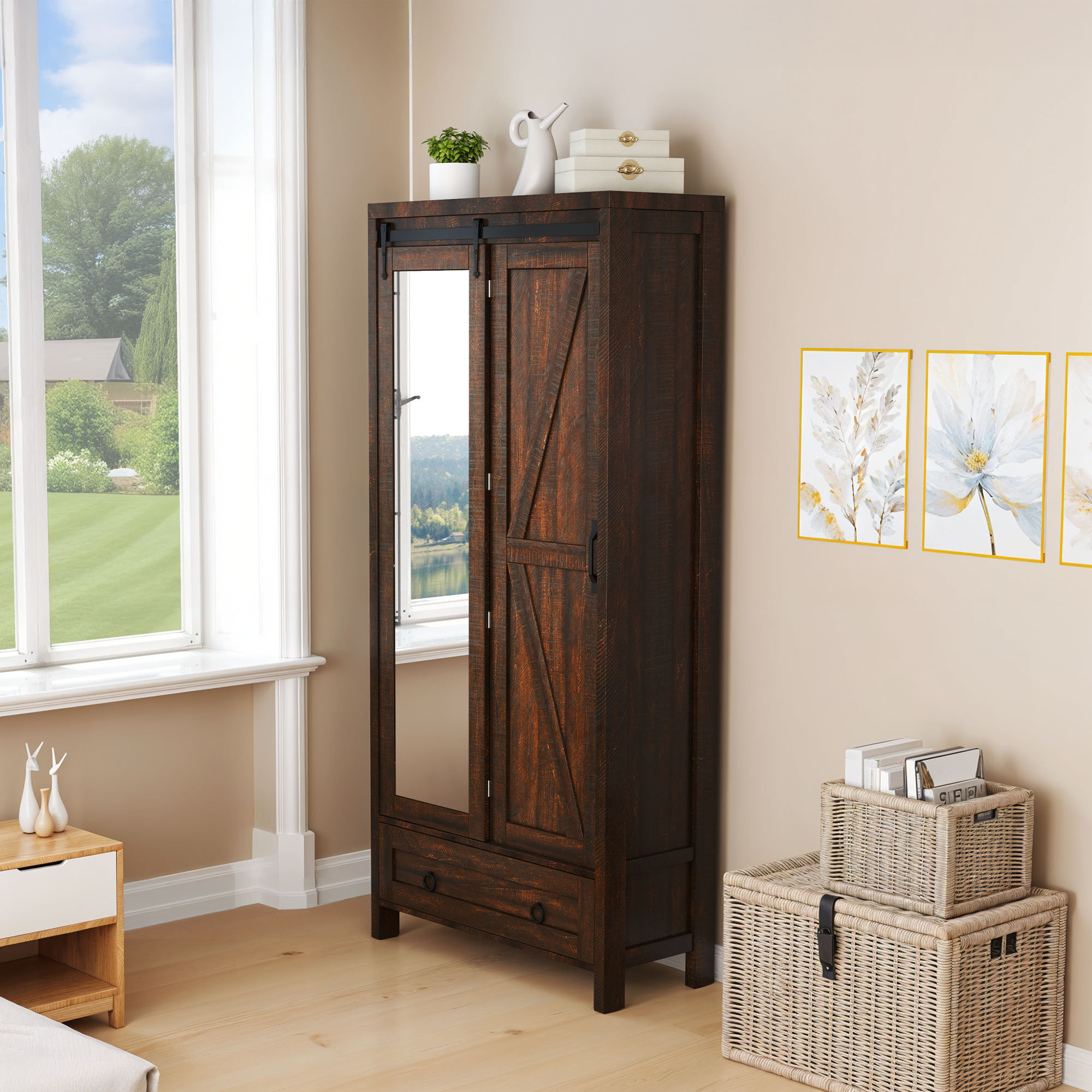 Gracie Oaks Barn-Style Storage Cabinet - Wayfair Canada