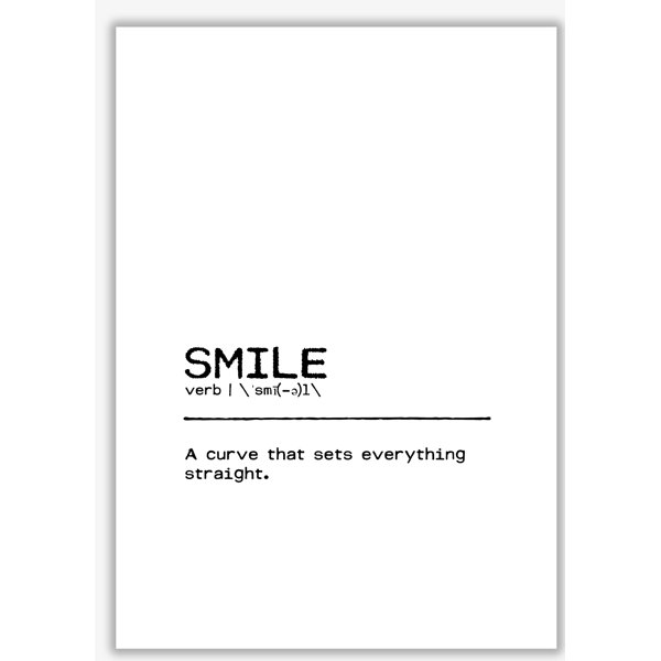 East Urban Home Smile Curve - Typography | Wayfair.co.uk
