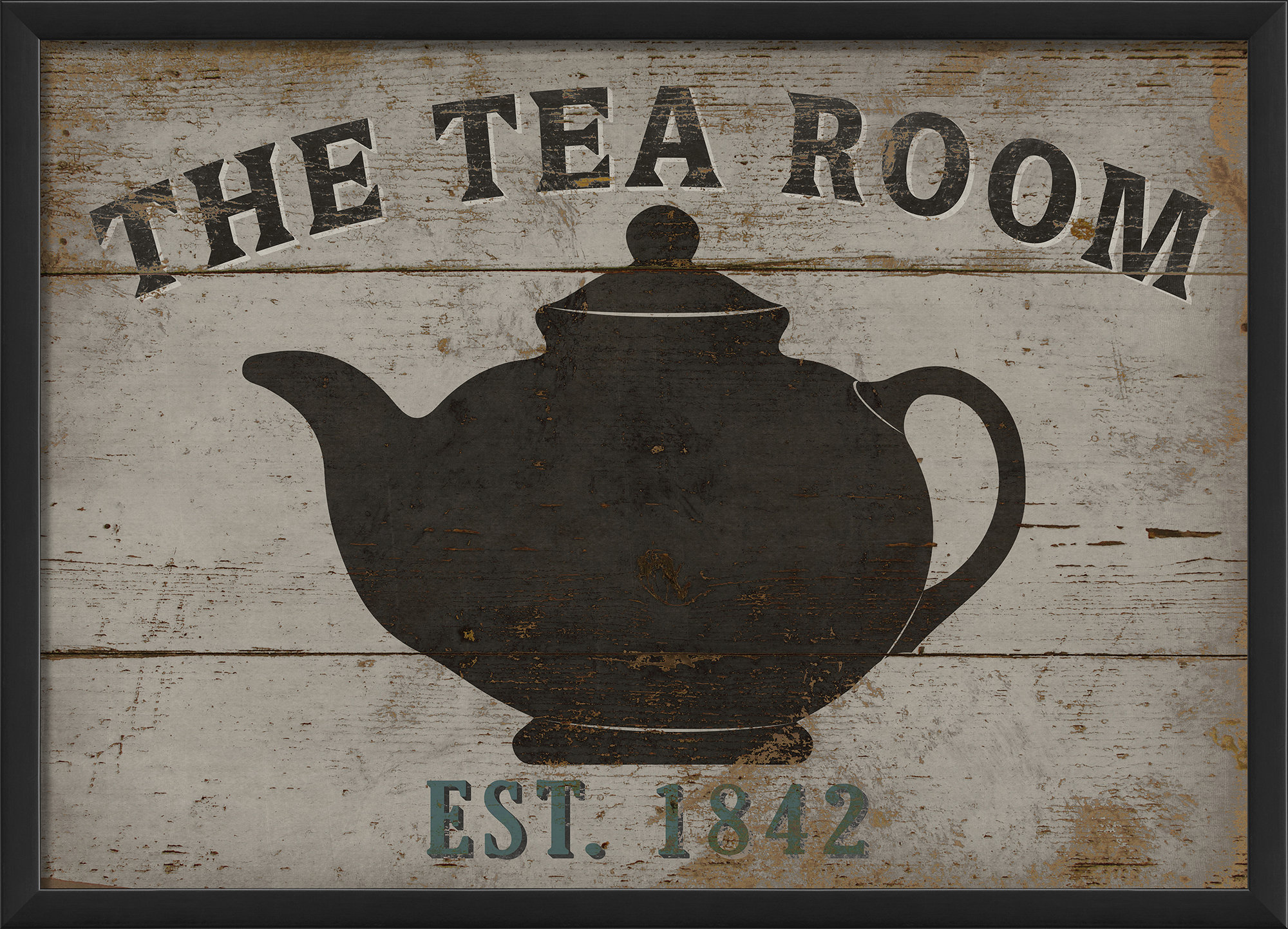 The Artwork Factory Affirmation The Tea Room Sign Framed Graphic Art ...