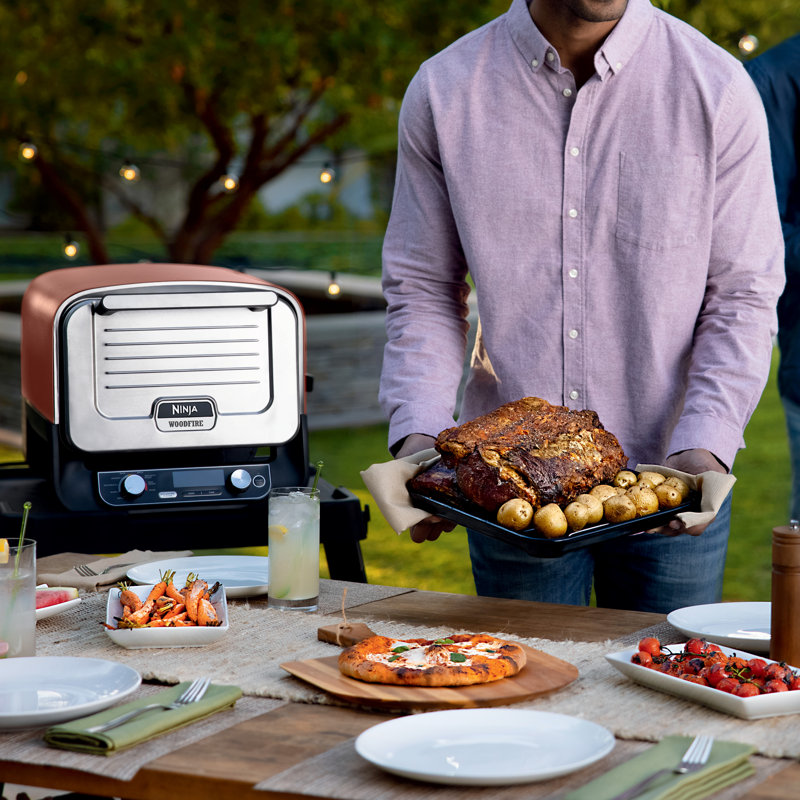 Ninja Woodfire Outdoor Pizza Oven, 8-in-1 Portable Electric Roaster ...