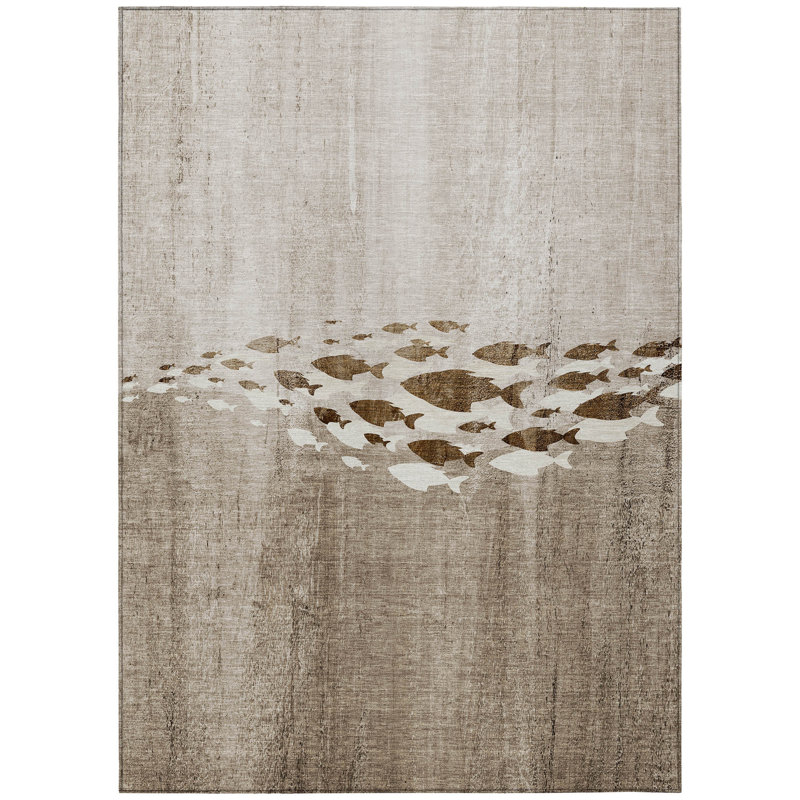 HomeRoots Rectangle Machine Woven Area Rug | Wayfair