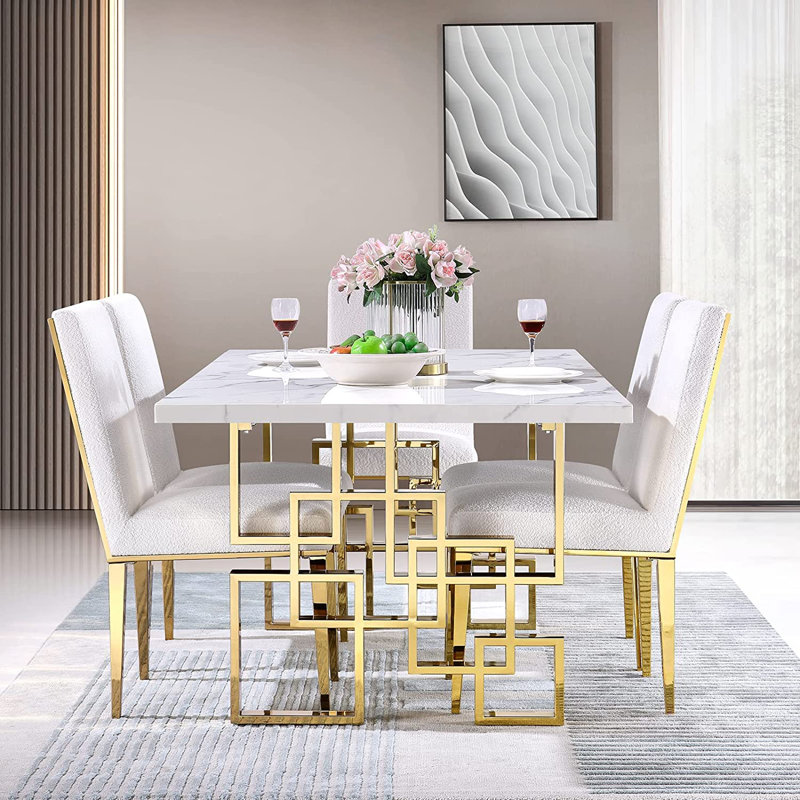 Everly Quinn 78" Steel Dining Table | Wayfair