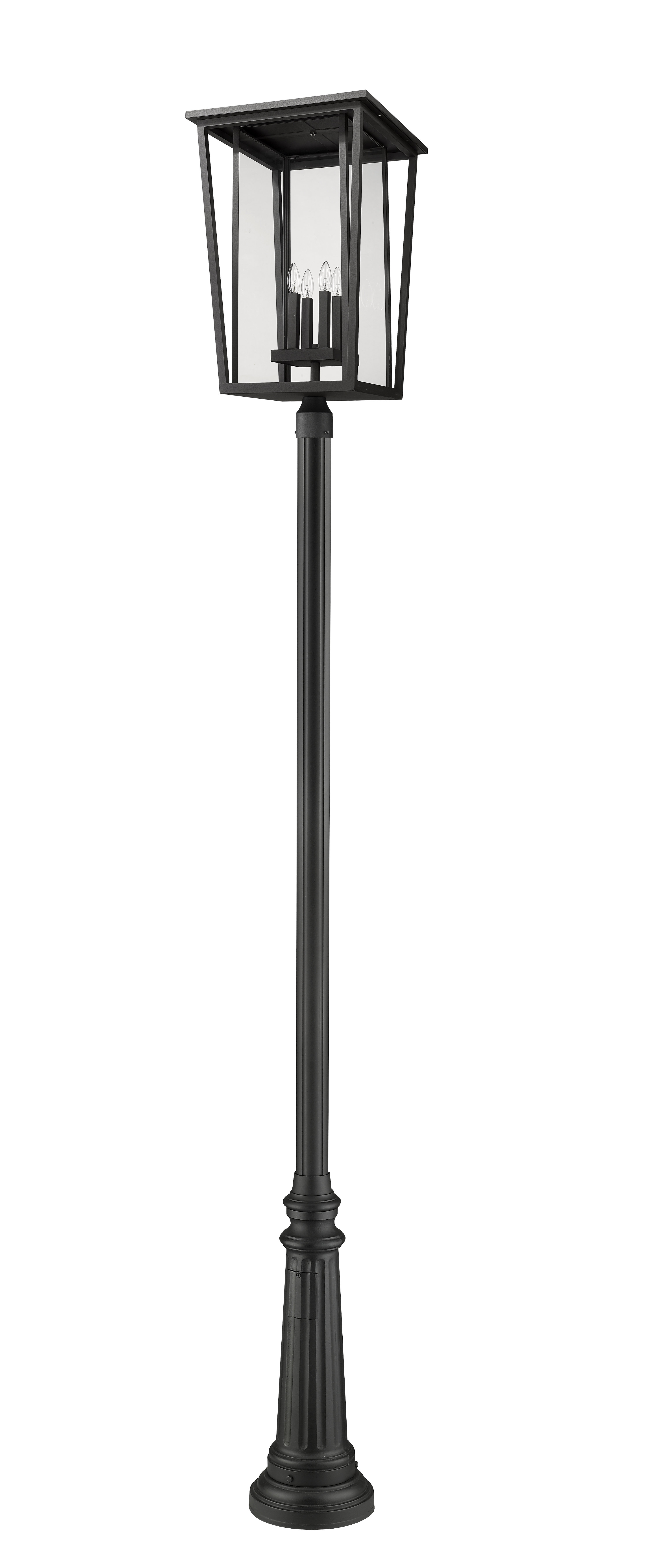 Z-Lite Seoul Black 4 -Light 125.5" H Hardwired Lamp Post (Full ...