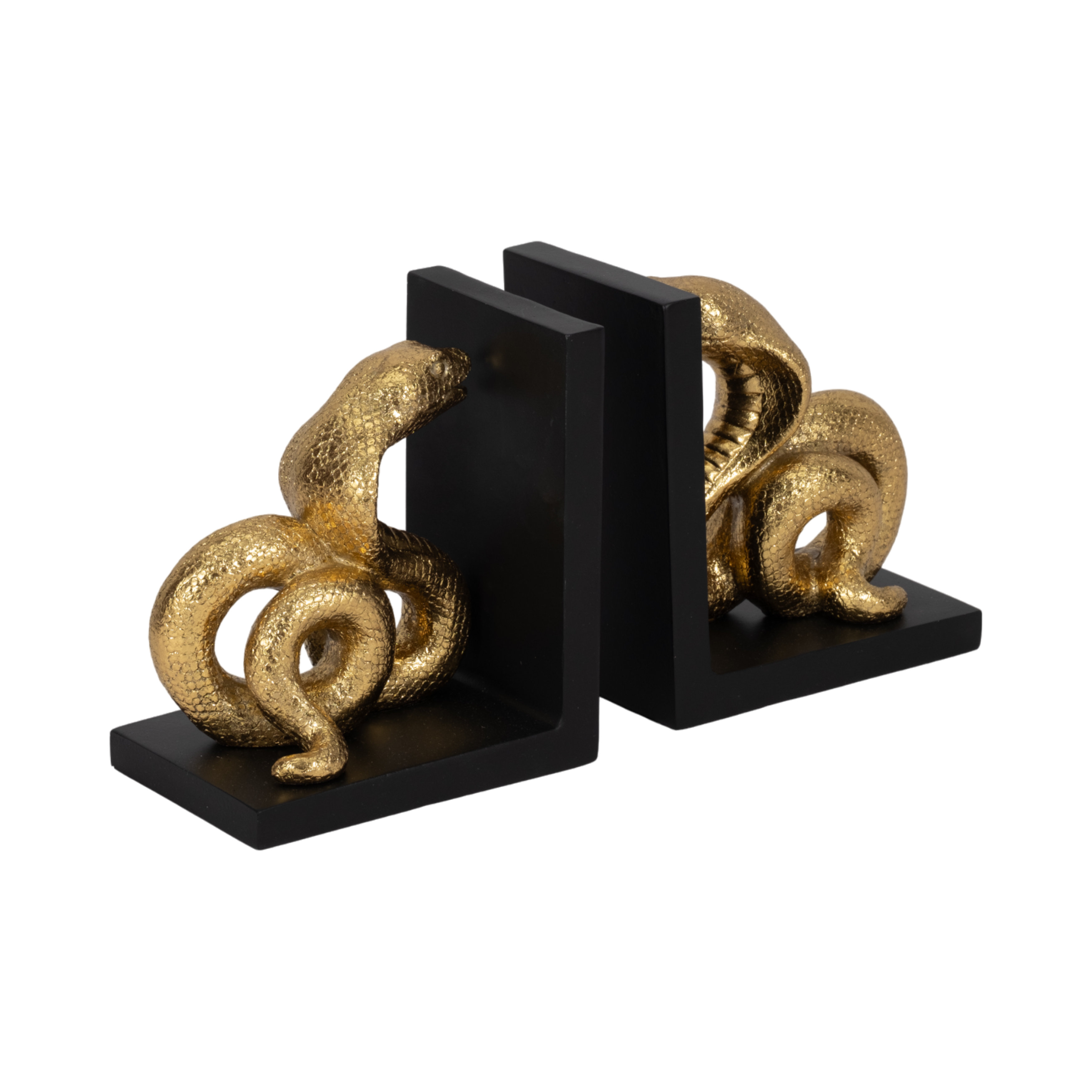 Mercer41 Elegant 6-Inch Polyresin Snake Bookends in Striking Gold and ...