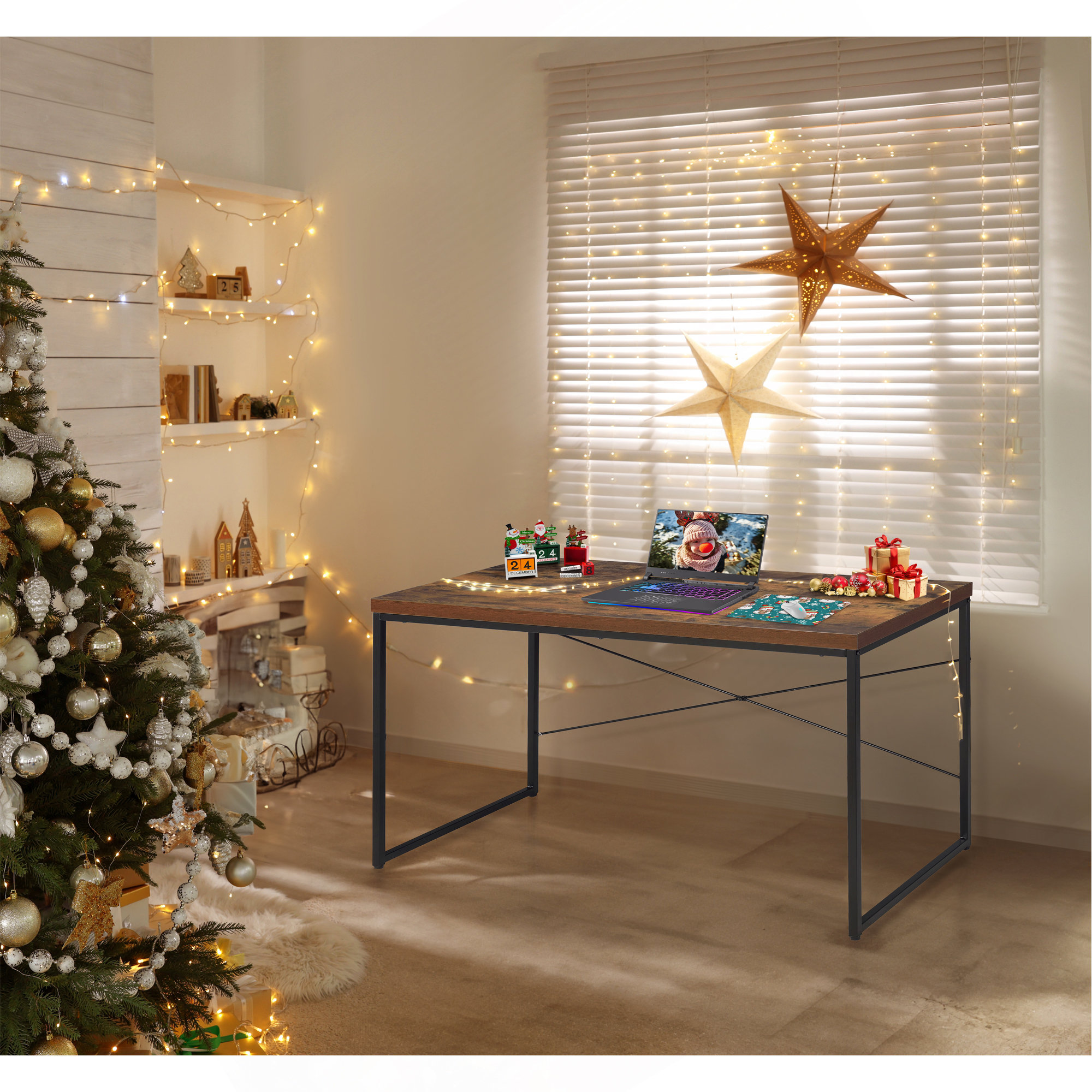 Mr Hua Charming Rustic Writing Desk With Modern Contrast For Inspiring ...