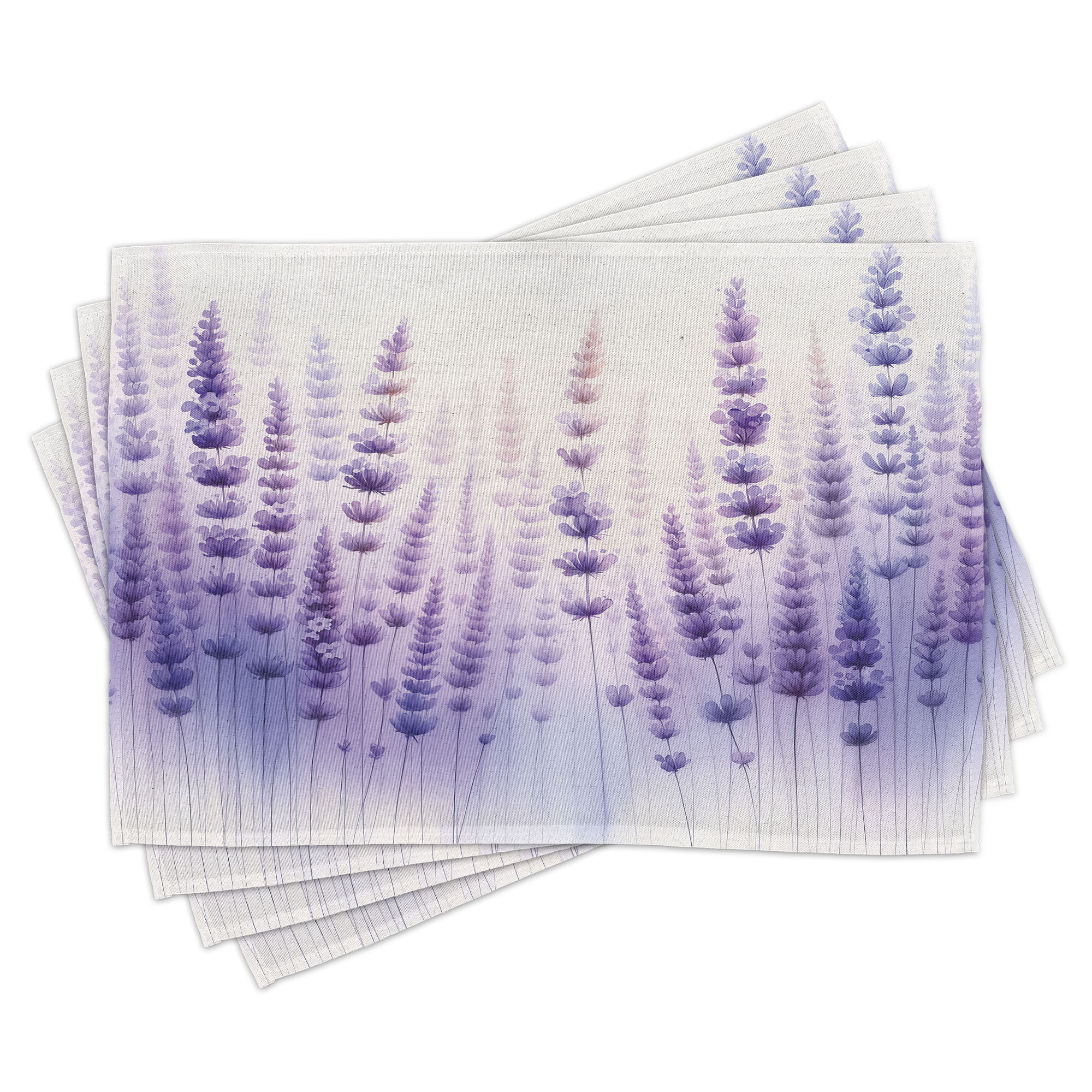 Ambesonne Lavender Place Mats Set of 4 Dreamy Purple Flowers Art ...