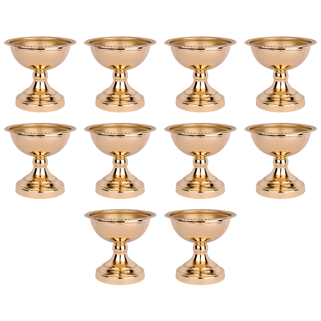 House of Hampton® Metal Compote Bowl, Elegant Beaded Edge Decorative ...