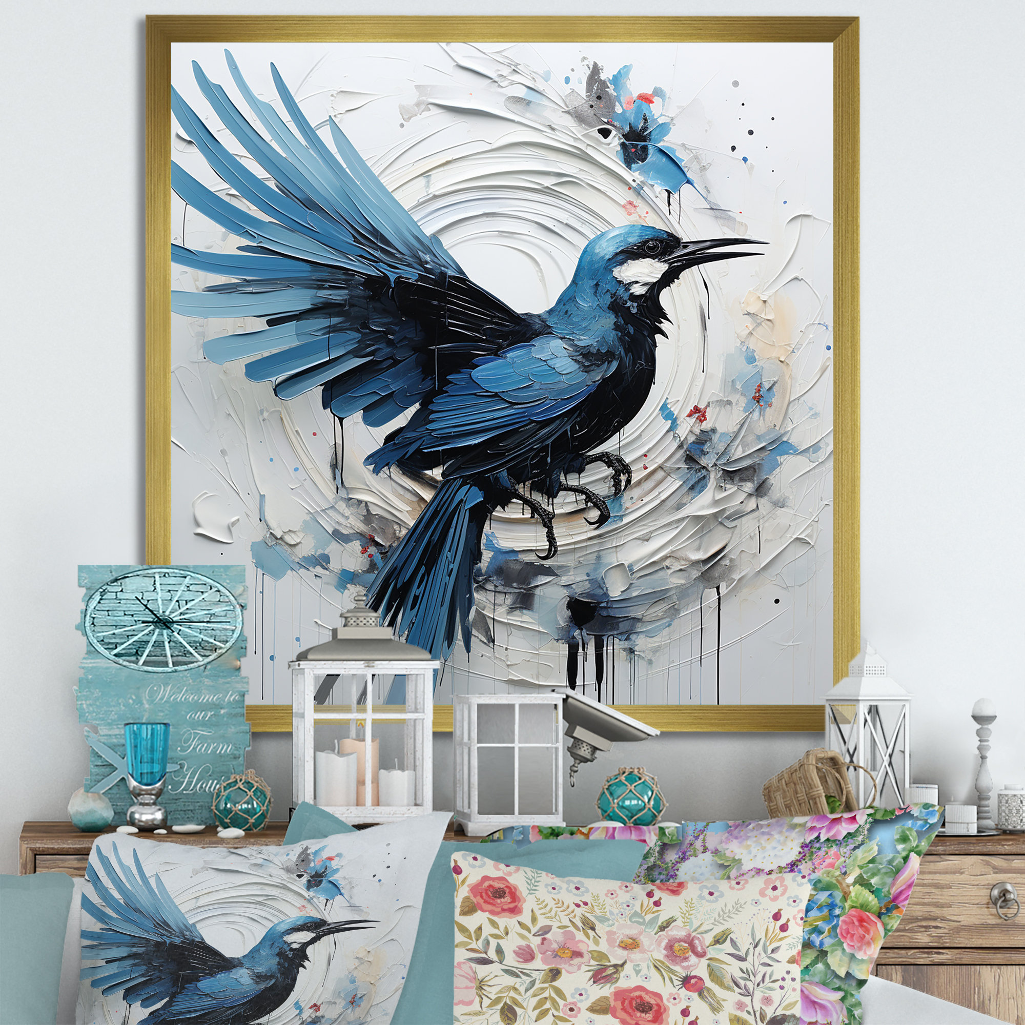 Winston Porter Bird Minimalism White Flowers Carnation III Framed On ...