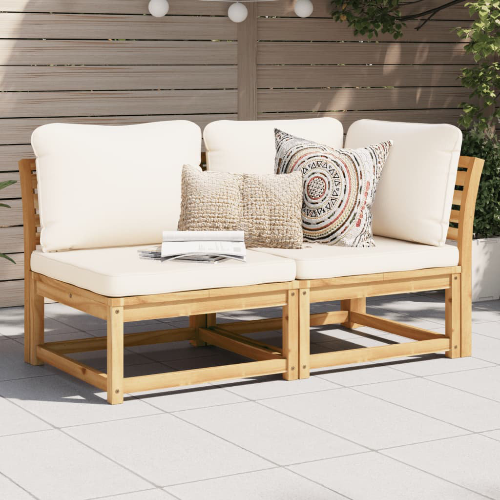 Winston Porter 2 Piece Patio Lounge Set With Cushions Solid Wood Acacia ...