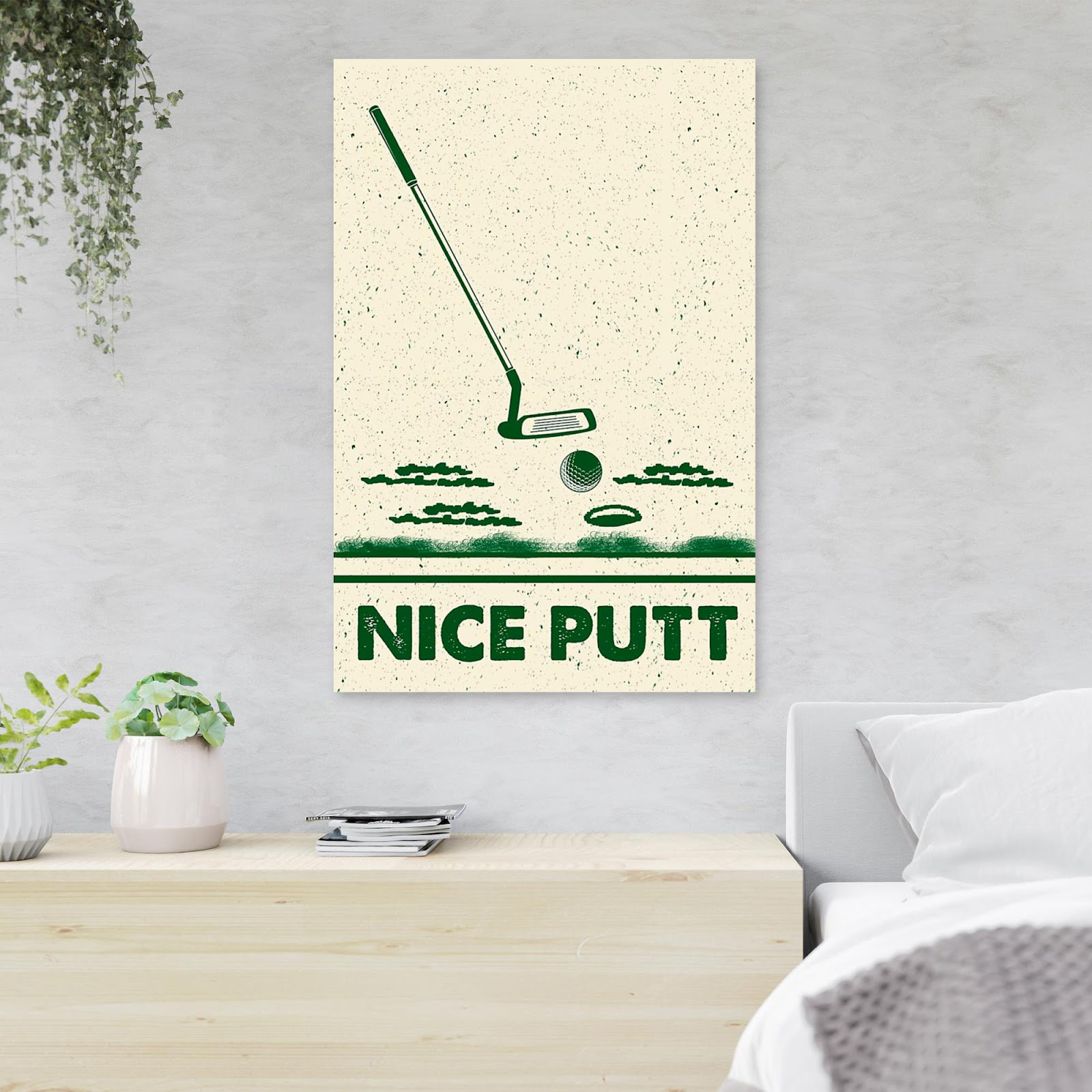 Trinx Green Golf On Brown Background - Nice Putt - 1 Piece Rectangle ...