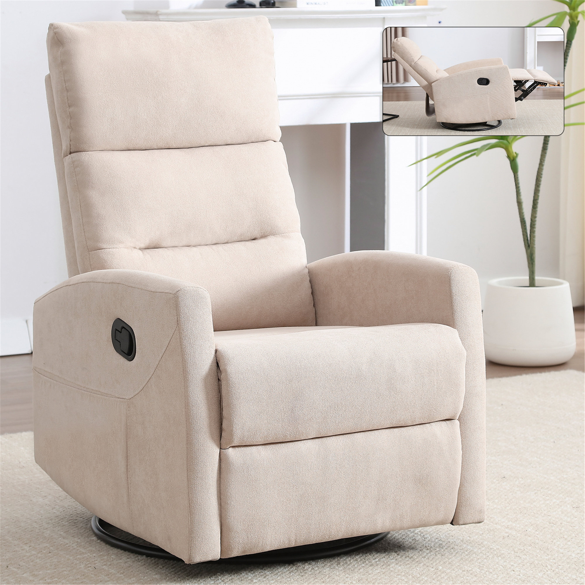 Ophelia & Co. Heavy Duty Manual Recliner Chair With Rocker And Swivel ...