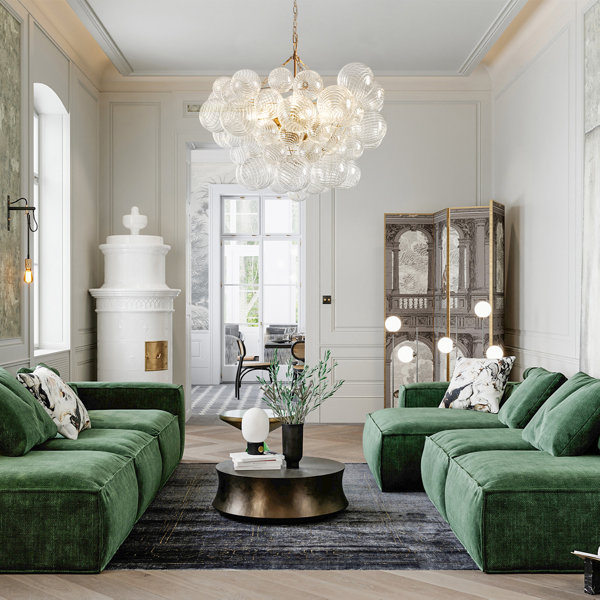 Mercer41 Yavette 6 - Light Dimmable Modern Cluster Glass Chandelier ...