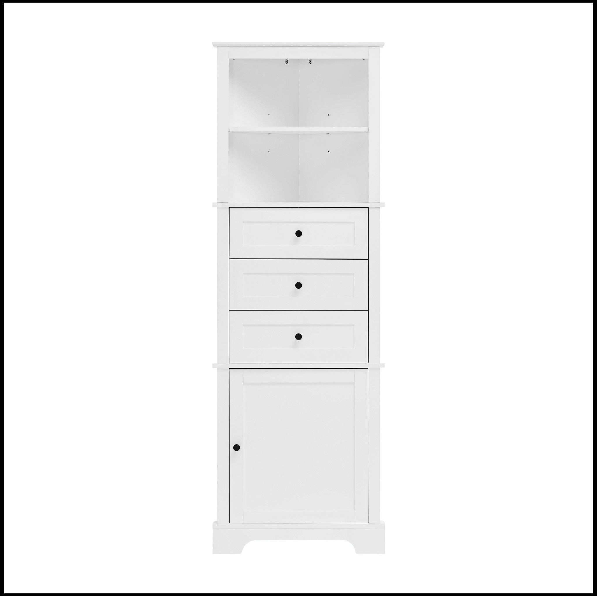 Red Barrel Studio Triangle Tall Cabinet with 3 Drawers and Adjustable ...