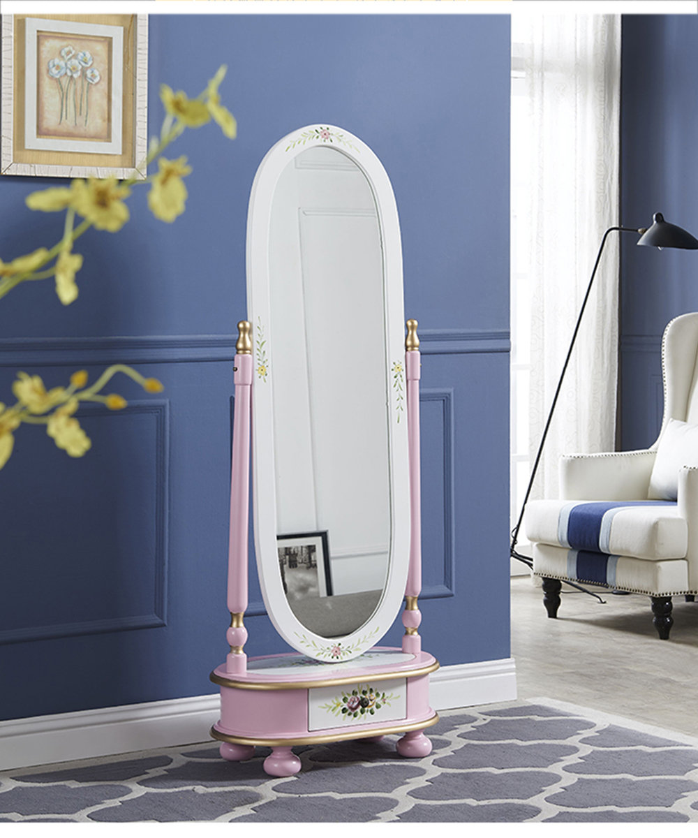 EliteFurnishings Painted Full-Length Mirror With Drawer | Wayfair