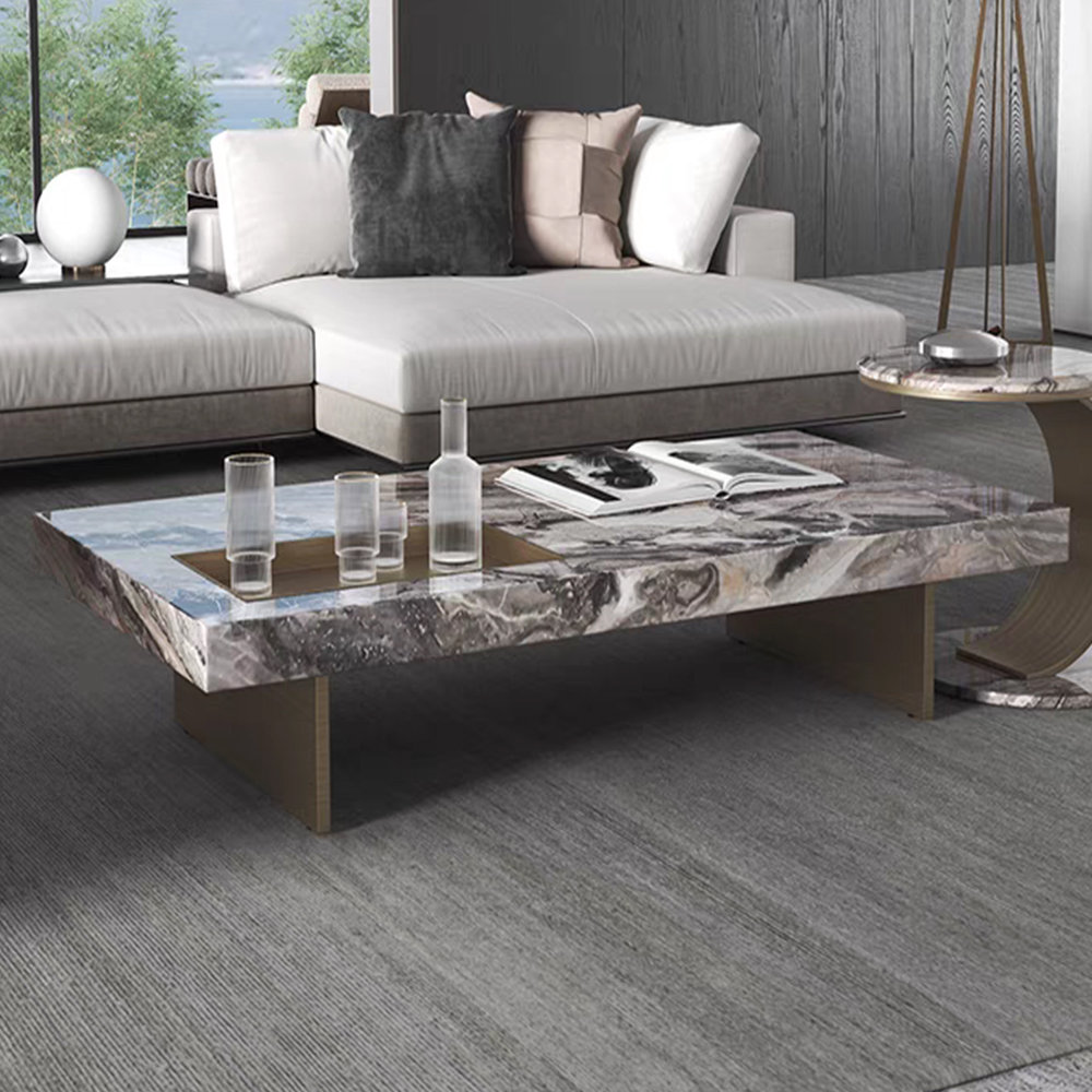 Wu's StylishVault Light luxury natural marble coffee table - Wayfair Canada
