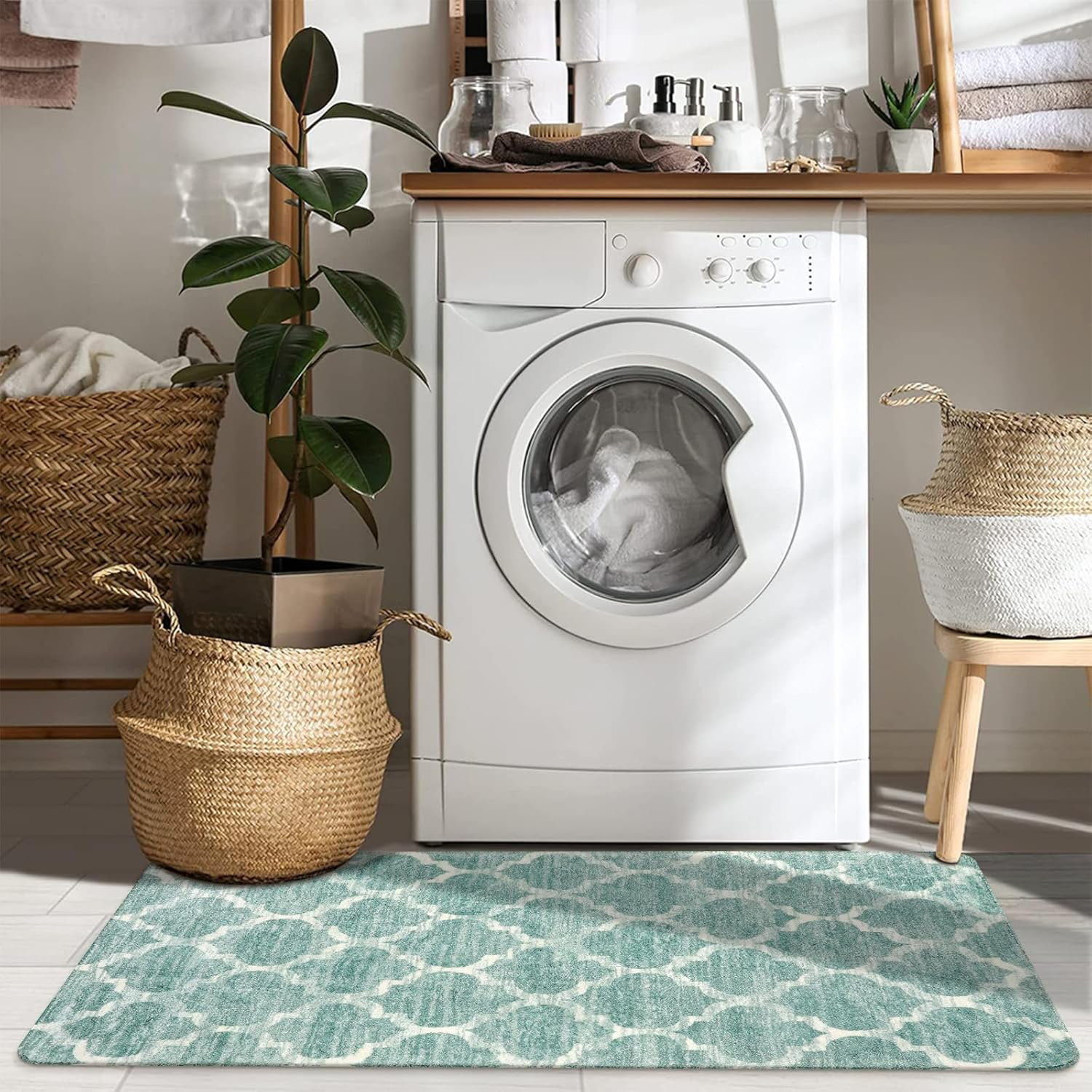 Dakota Fields Washable Kitchen Rugs,Green Kitchen Mat Non-Slip Soft ...