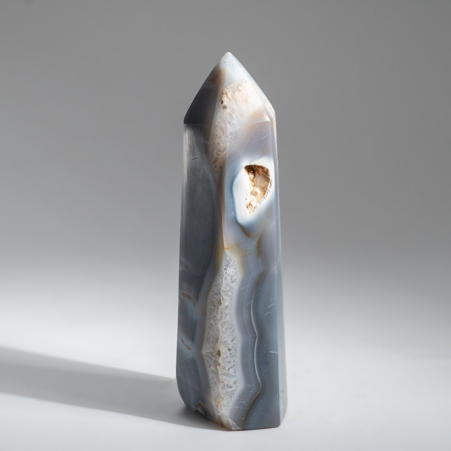 Astro Gallery of Gems Genuine Polished Blue Agate Point from Madagascar ...